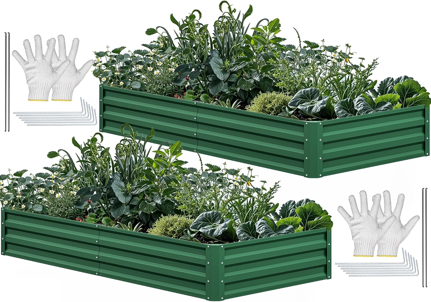 Amazon.com: YITAHOME 6x3x1ft 2pcs Large Raised Garden Bed Kit ...
