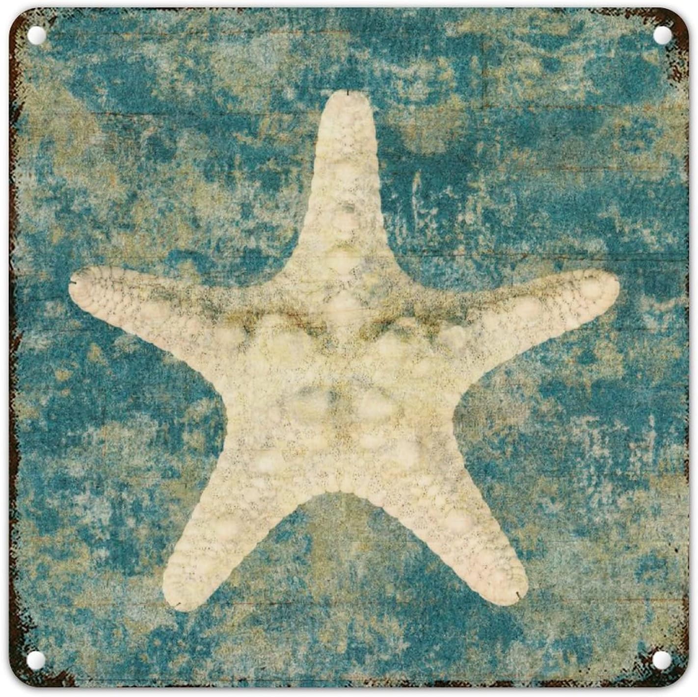 Amazon.com: Beach Theme Ocean Starfish Retro Wall Sign Beach House ...