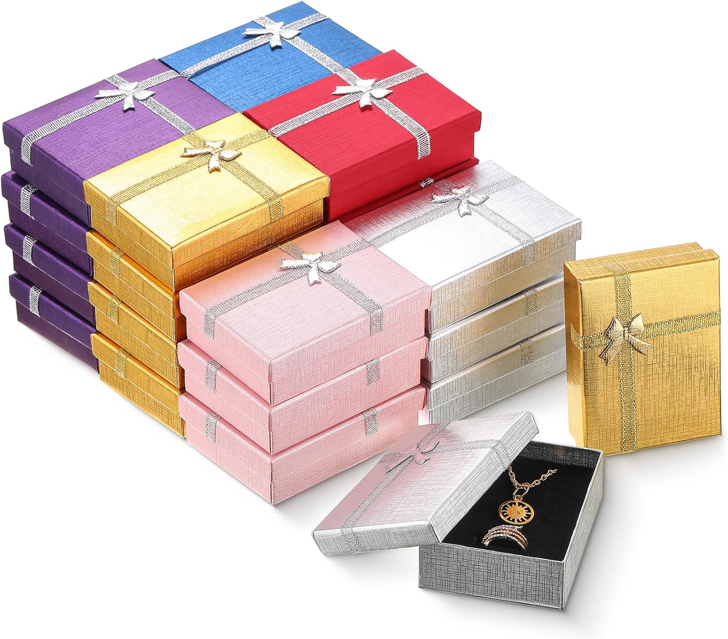 Amazon.com: Bucherry Christmas Jewelry Gift Box Set Colorful Cardboard ...