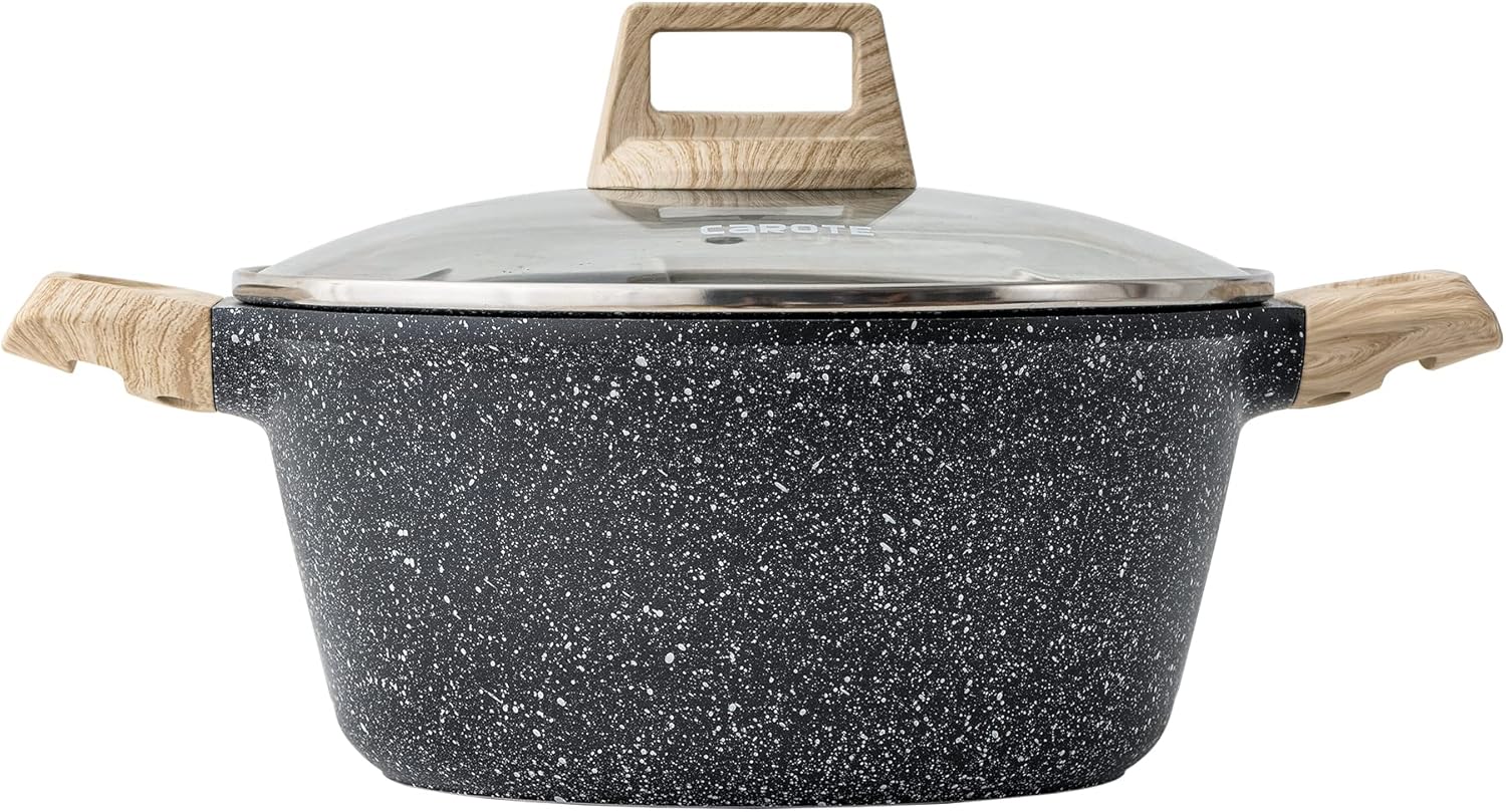 Amazon.com: CAROTE Non Stick Dutch Oven with lid, Nonstick Stock Pot ...