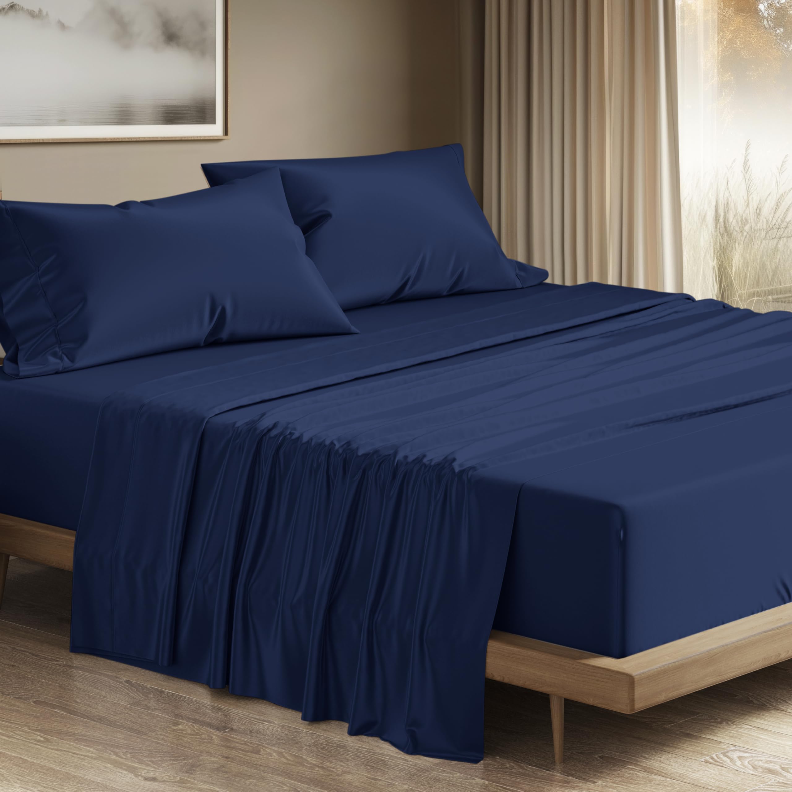 Amazon.com: THREAD SPREAD 100% Egyptian Cotton Sheets Queen Size - 1200 ...