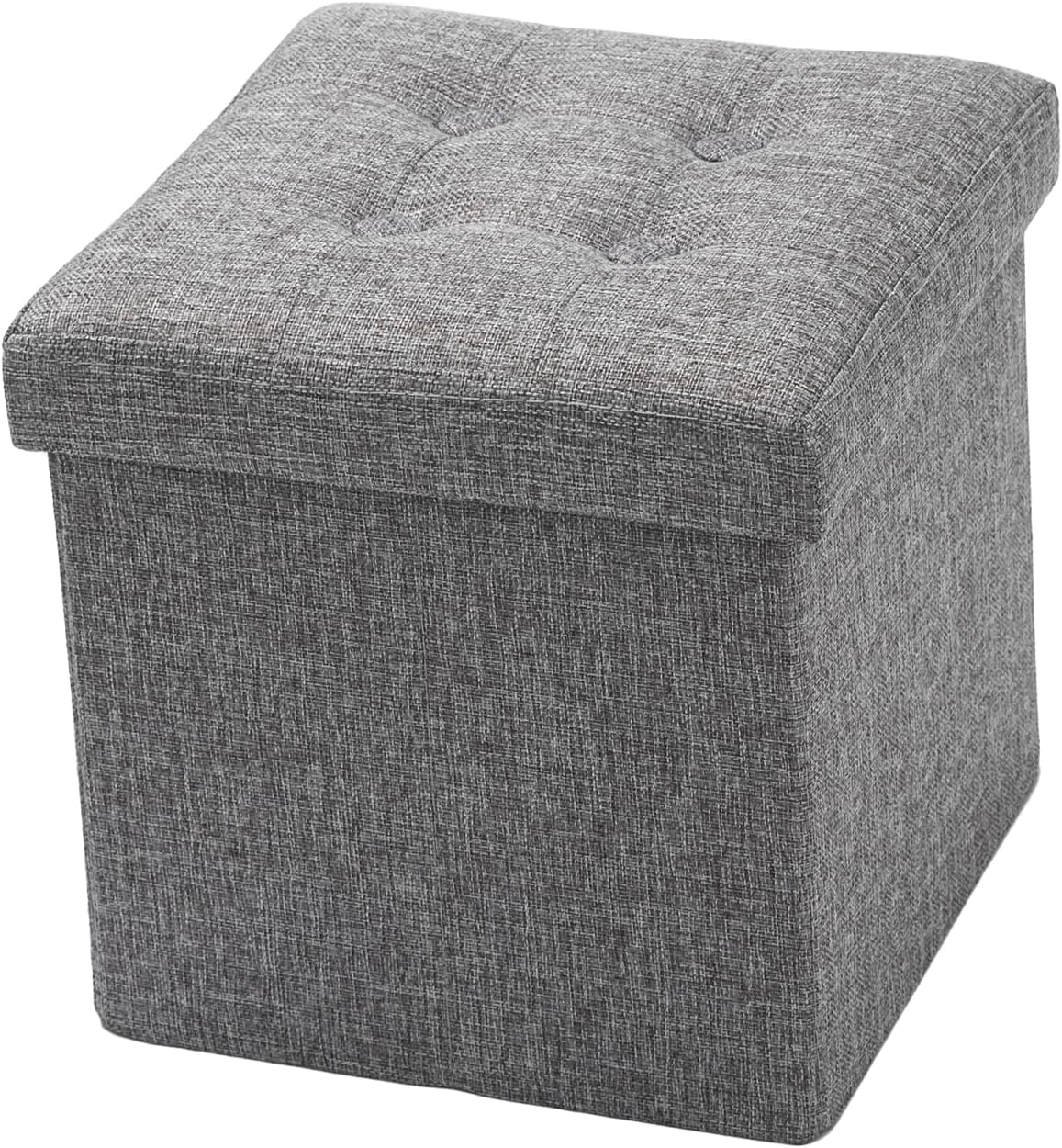 Oak & Tea Ottoman Storage Bench Padded, Foldable Storage Box with Lid ...