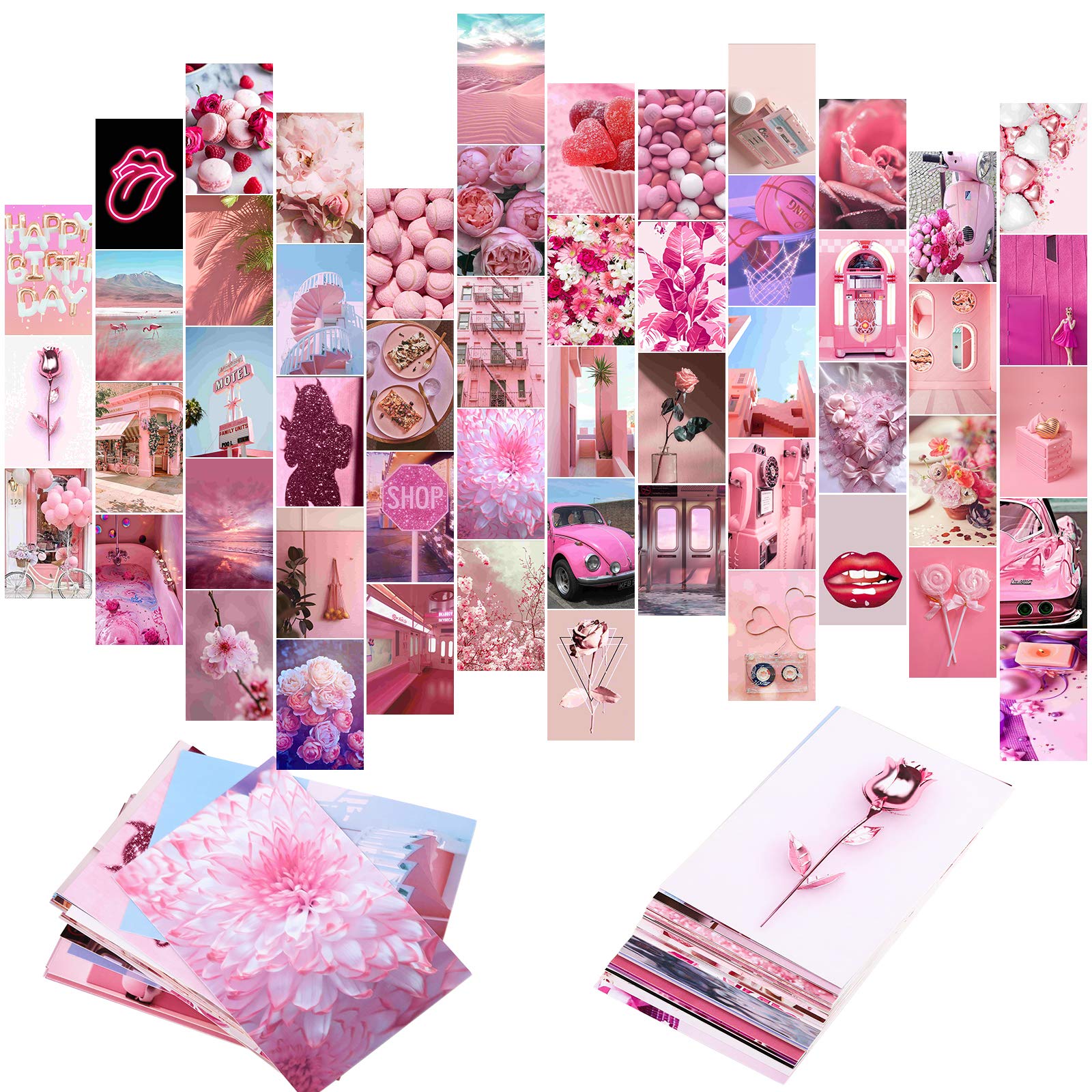 Buy 55PCS Pink Aesthetic Pictures Wall Collage Kit, 4x6 inch, Style ...