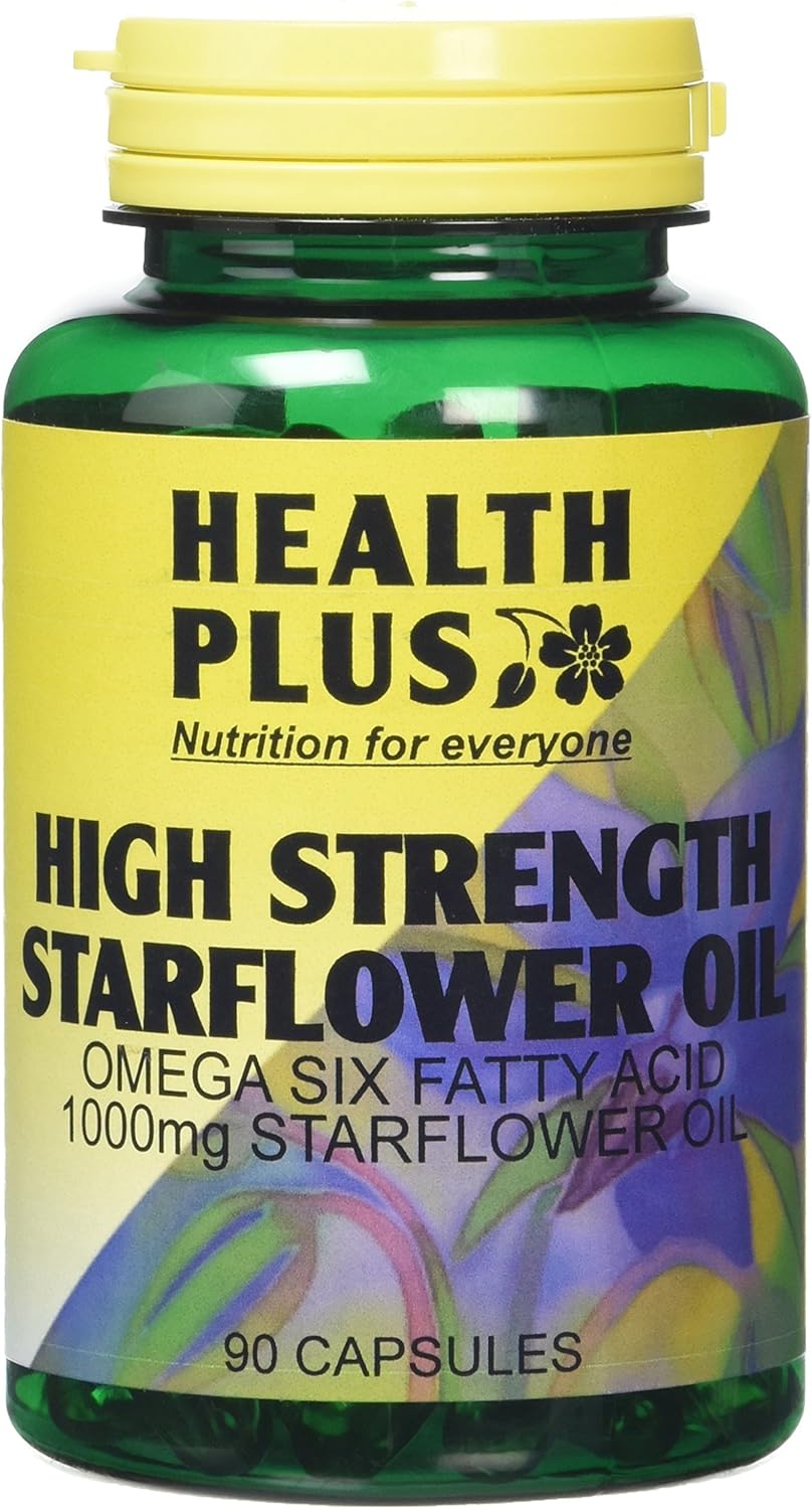 Health Plus High Strength Starflower Oil 1000mg Omega-6 Supplement – 90 ...