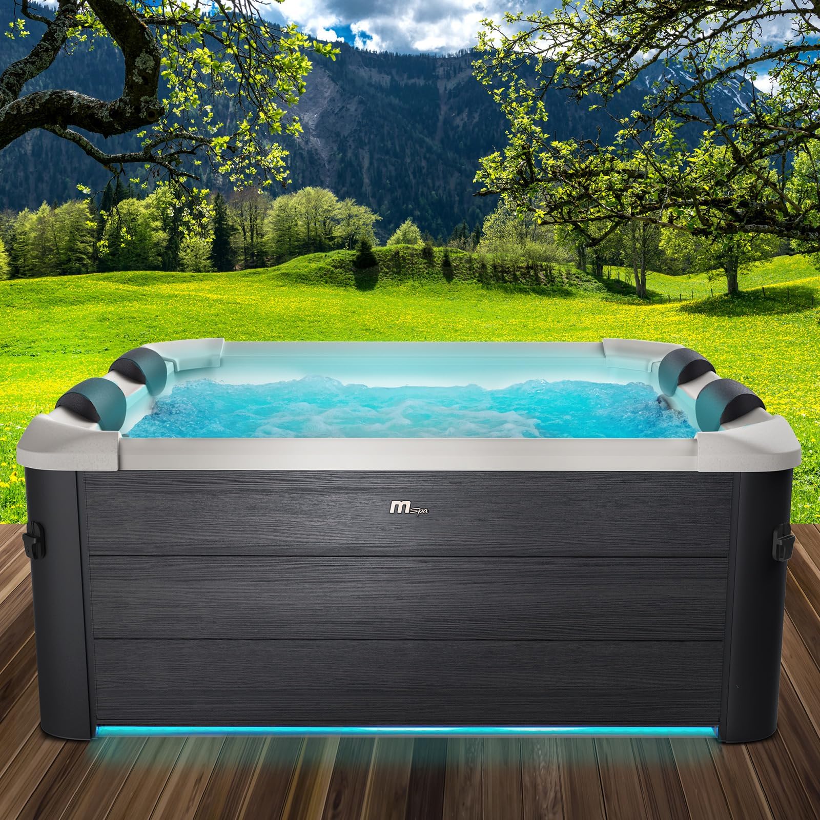 BRAST Whirlpool MSpa Oslo mit Fester Außenwand | LED-Beleuchtung mit 20 ...