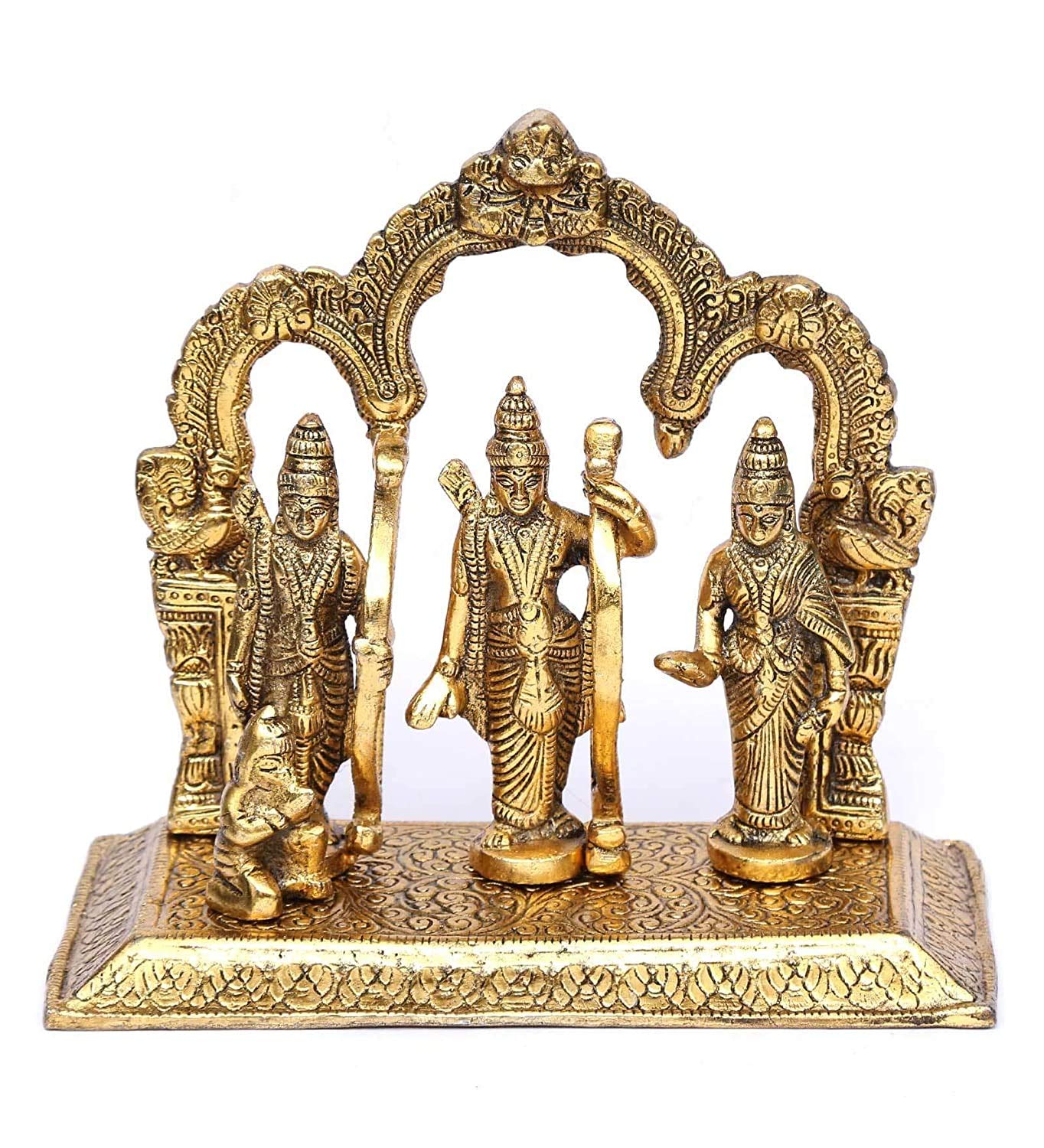 Buy Red Dragon Raja & Brothers Ram Darbar Statue Idol for Pooja / Lord ...