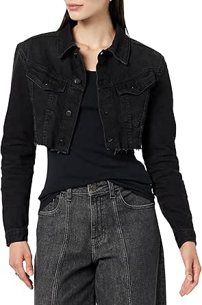 Amazon.com: The Drop Women's Nami Ultra Cropped Denim Jacket, Faded ...