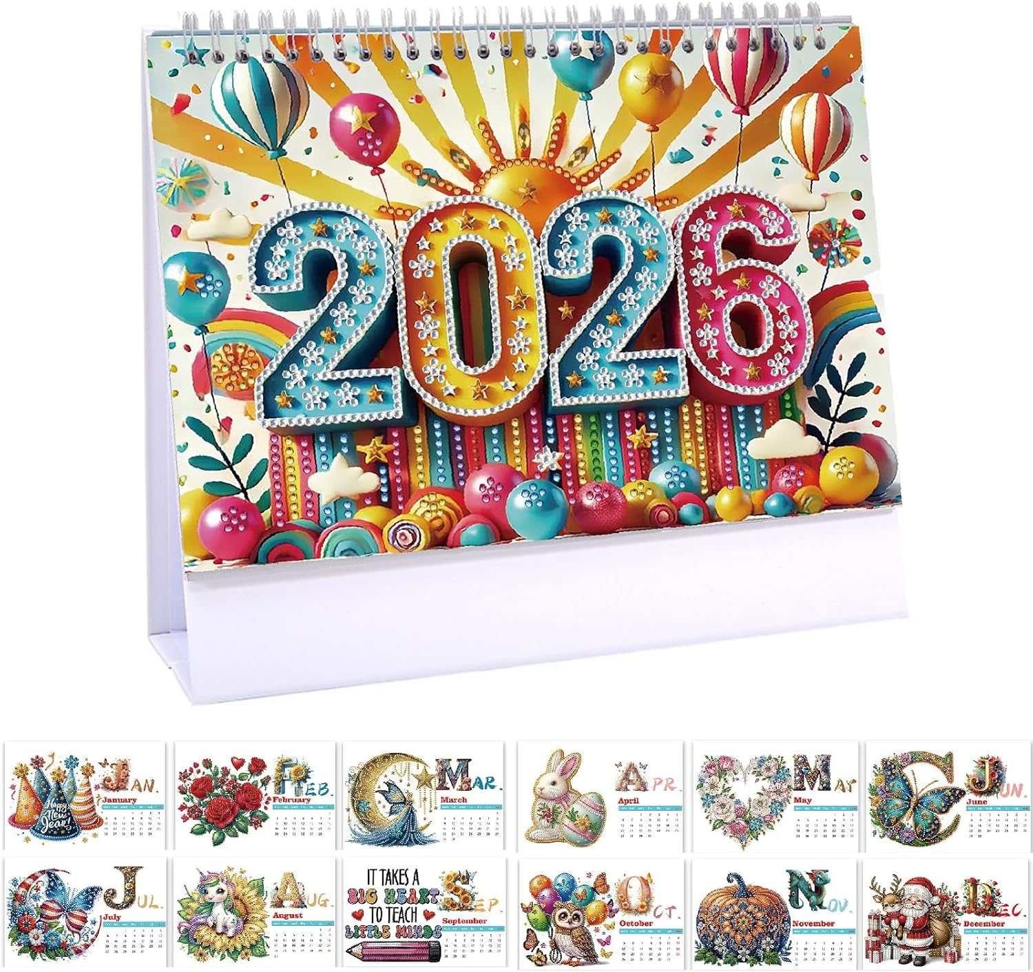 Amazon.com : BAYUNOE 2026 Standing Desk Calendar DIY Diamond Art ...