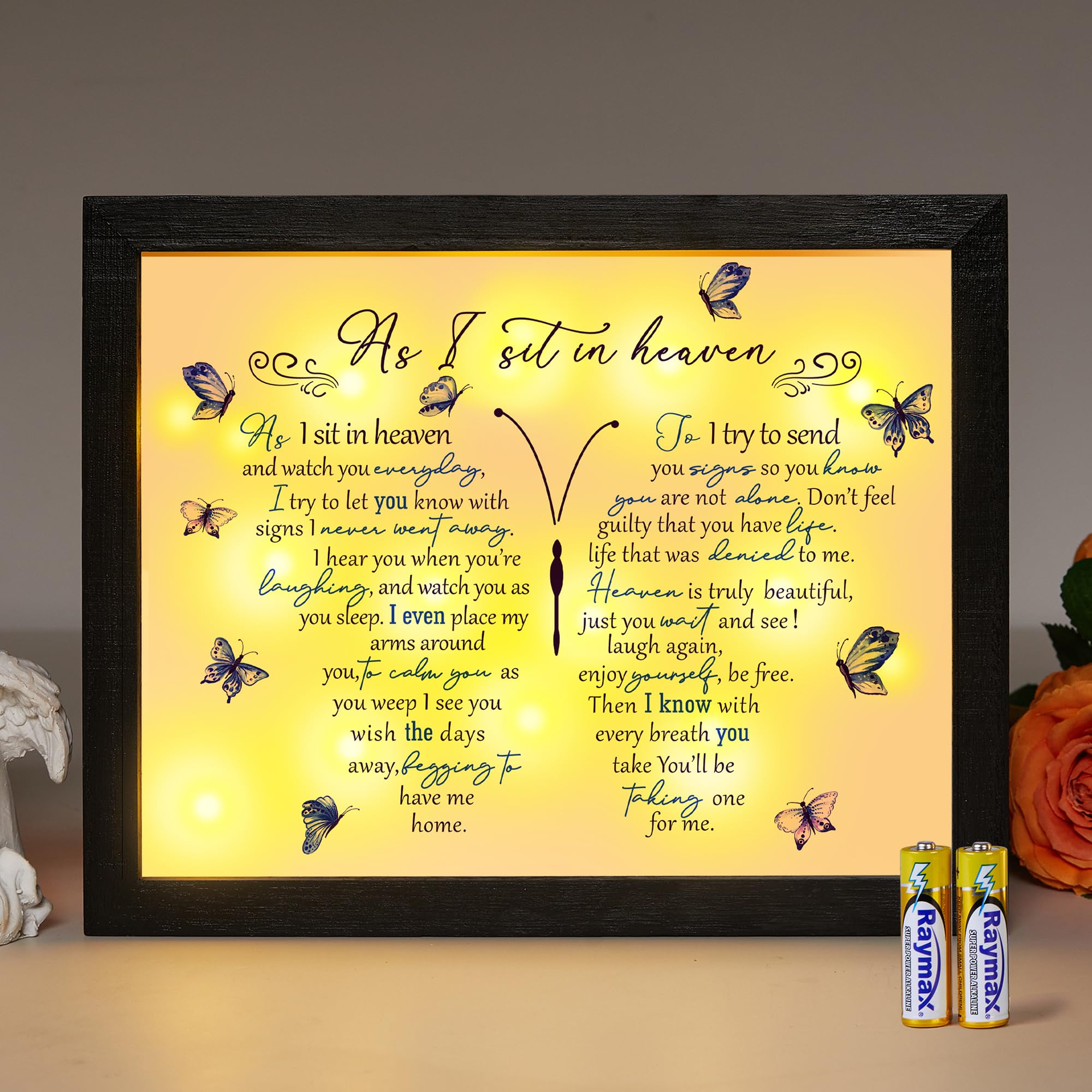 Snapklik.com : WOODEXPE Sympathy Gift LED Memorial Shadow Box 10"x8 ...