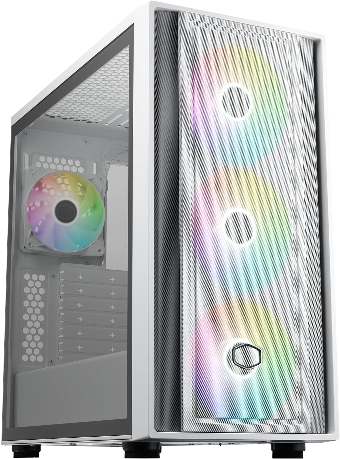 Amazon.com: Cooler Master MasterBox 600 White ATX Mid-Tower Case, Back ...