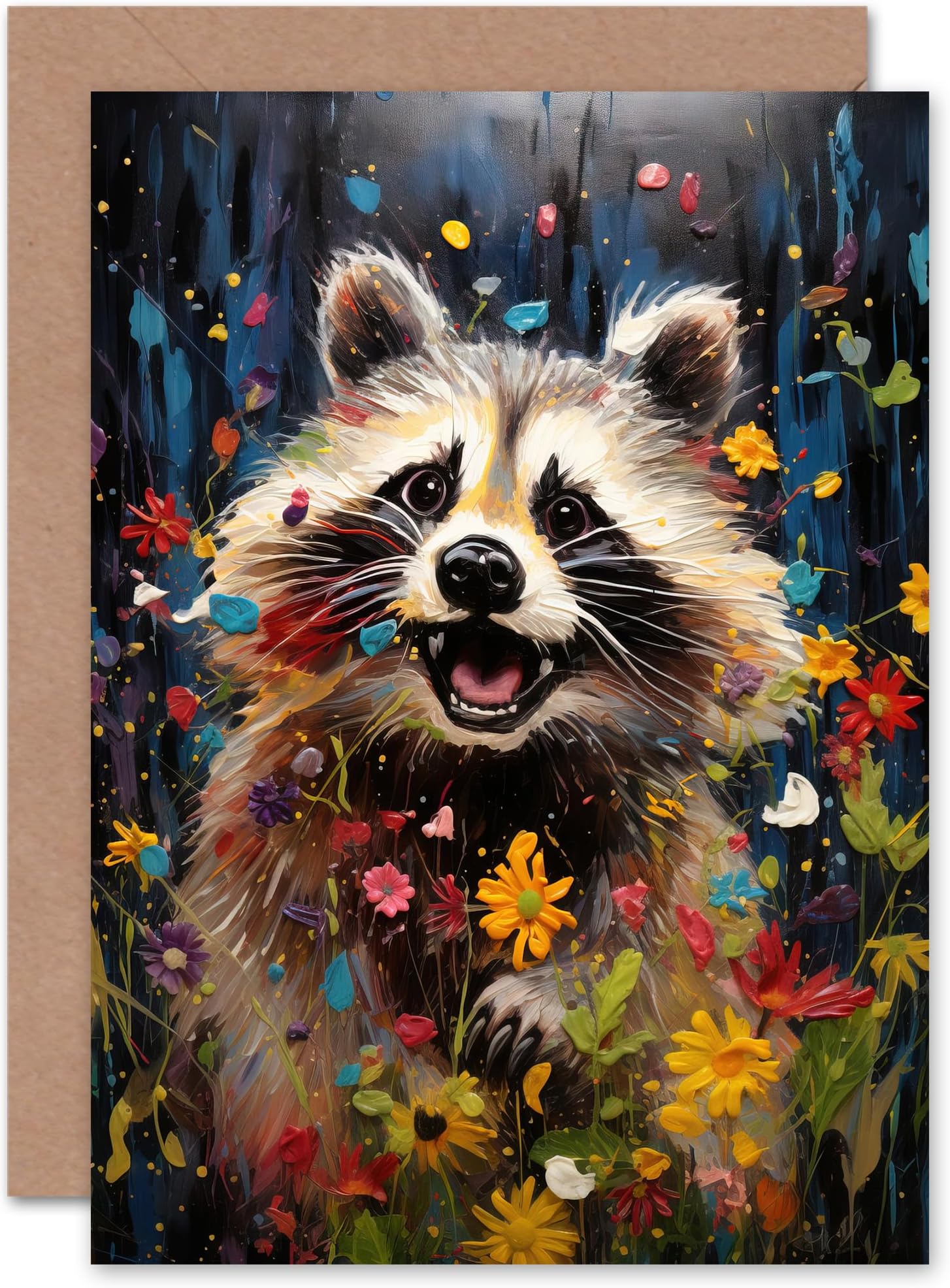 Amazon.com : ioyounow Raccoon Pop Up Card - 6x12 Inch Birthday Greeting ...