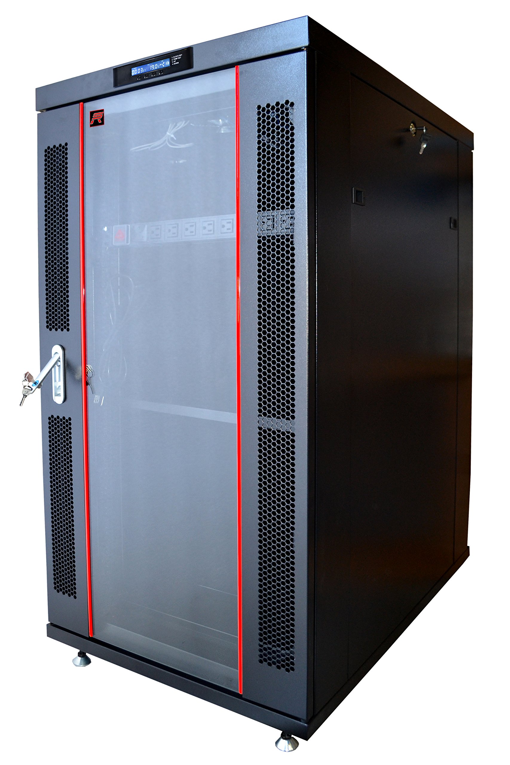 Buy 22U Rack Server Cabinet 32 Inch Deep IT Data Network Enclosure (LED ...