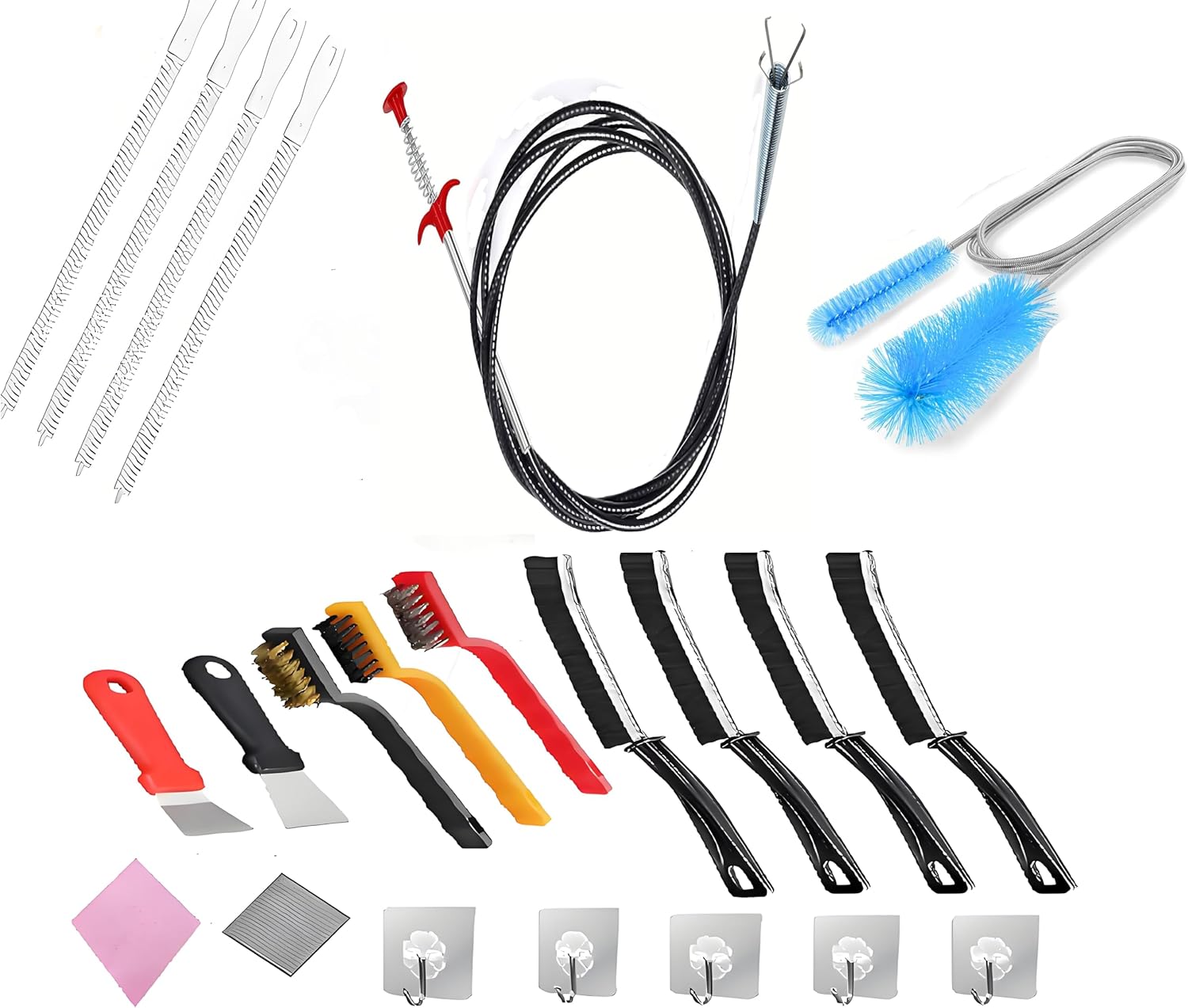 22pcs Crevice Cleaning Brushes Set,Drain Snake,Pipe Cleaners,Straw ...