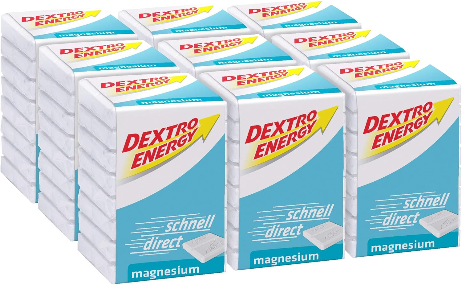 Dextro Energy Traubenzucker Täfelchen mit Magnesium | 9 Packungen (9 x ...