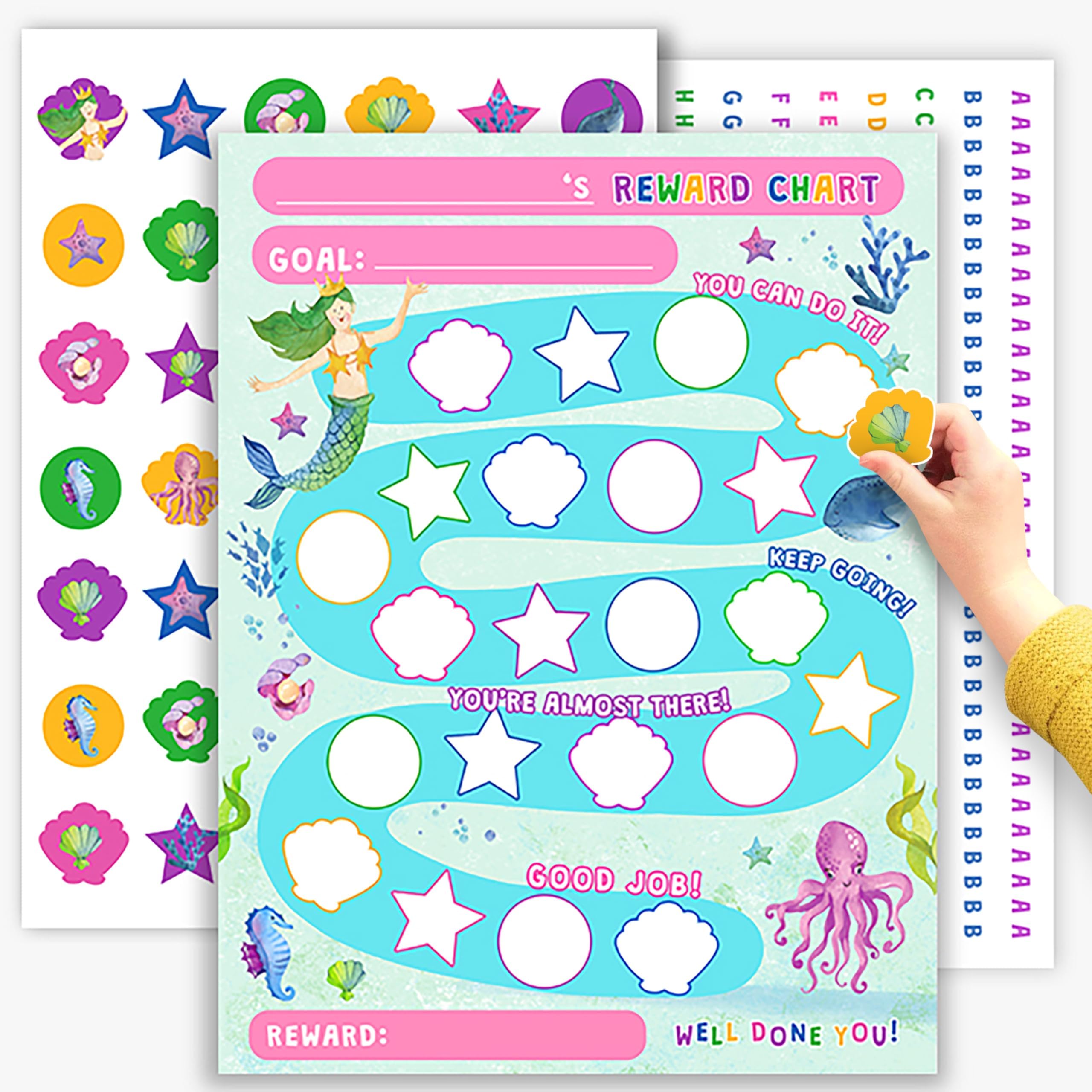 Amazon.com : Goal Chart for Toddlers x10 pcs- Kids Reward Charts for ...