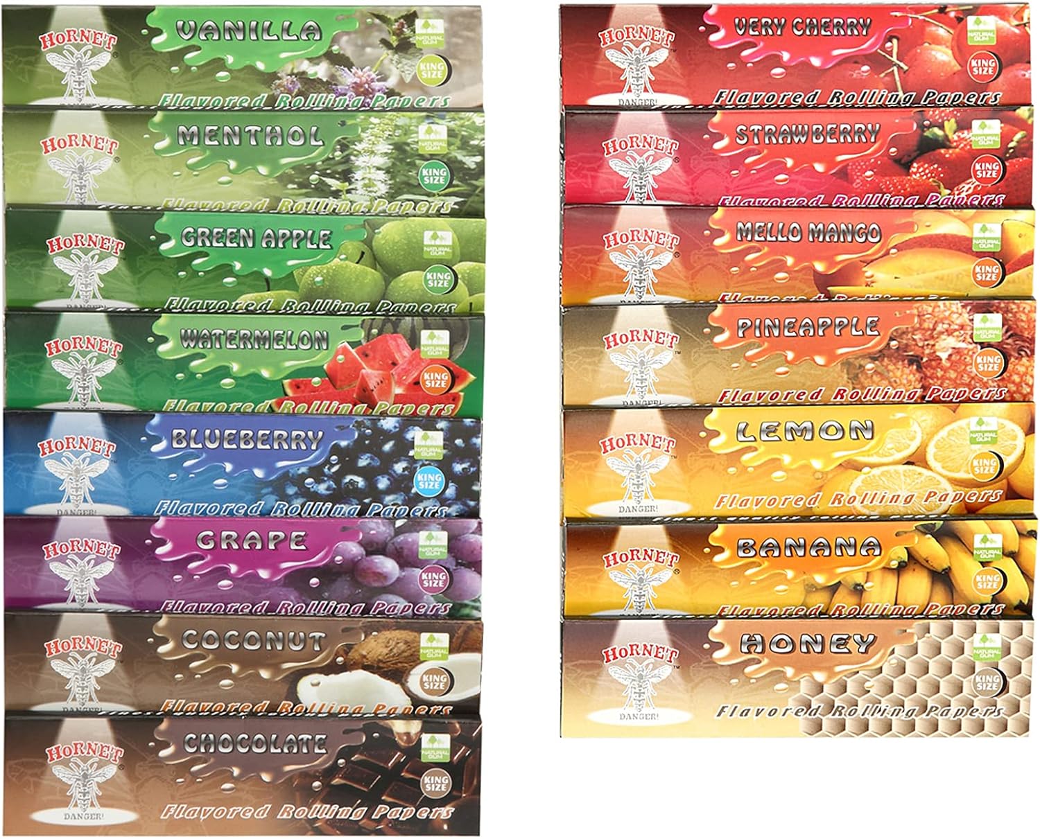 HORNET Flavored Rolling Papers with Tips, 24 Gums 1200 PCS King Size ...