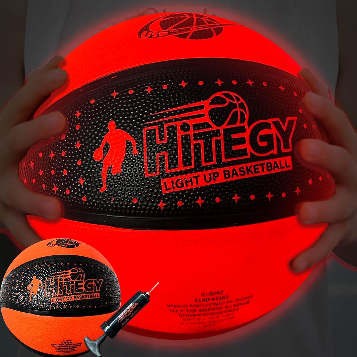 Amazon.com: HITEGY Rechargeable Glow in The Dark Basketball - USB ...