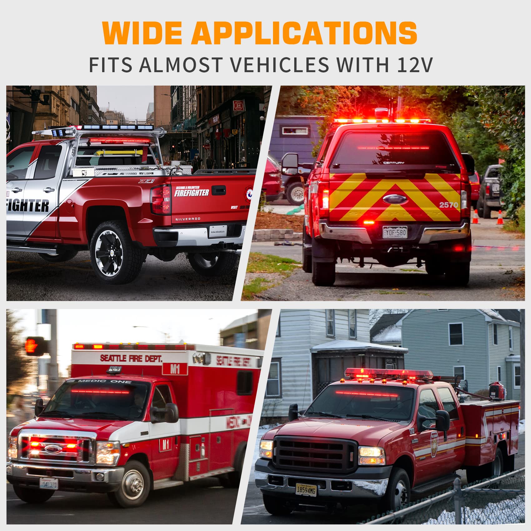 Snapklik.com : 35 Inch Traffic Advisor Red Emergency Light Bar 48 LED ...