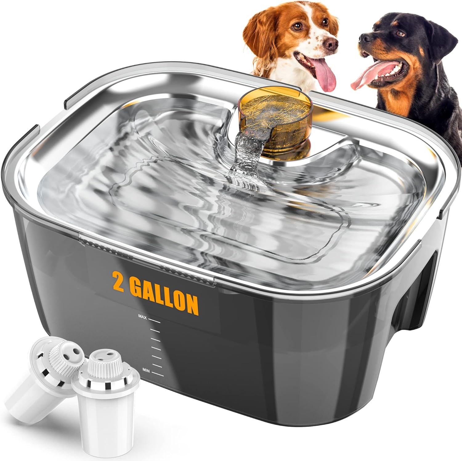 PETDOTT 7.6L Cat Water Fountain with SUS304 Stainless Seel, 2 gallons ...