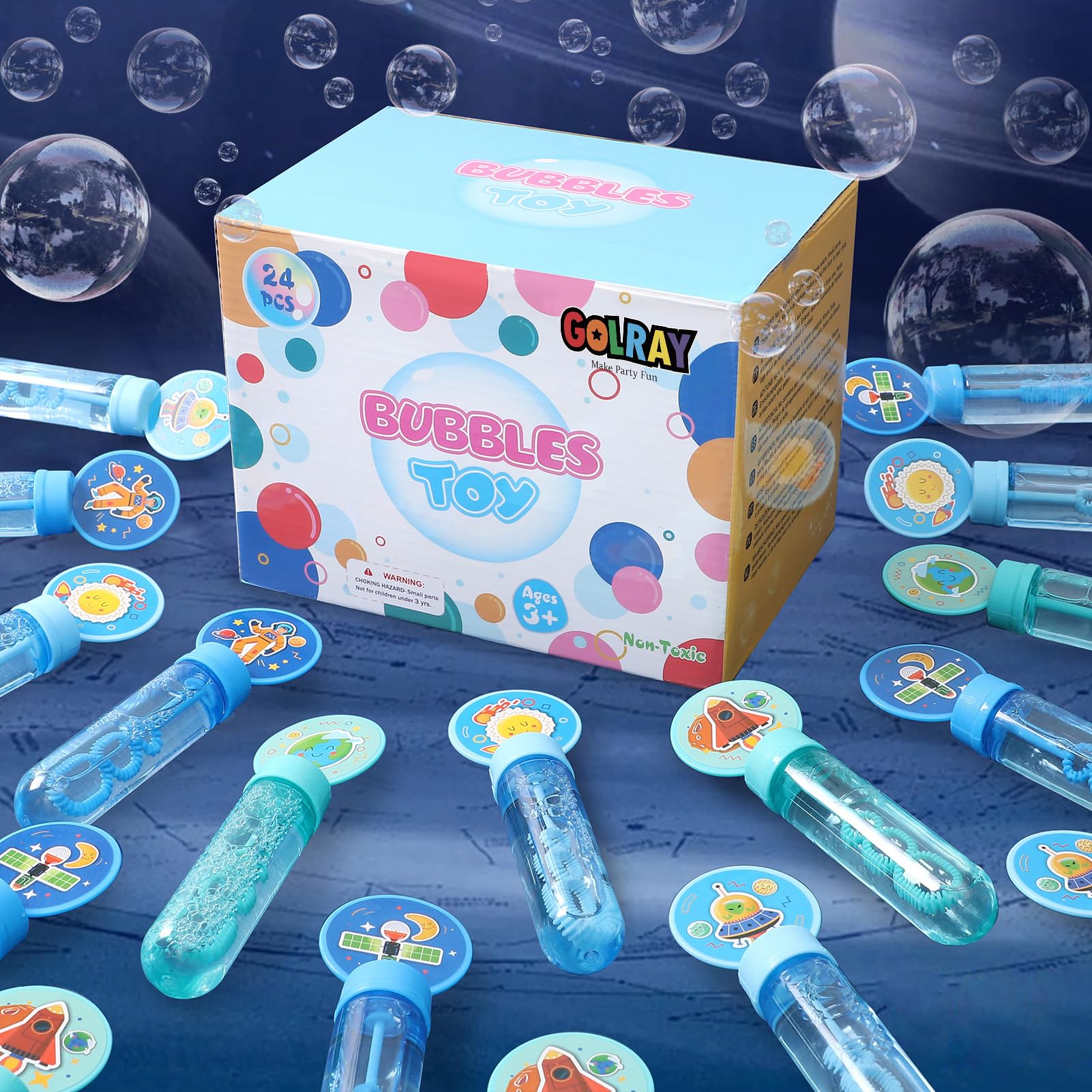 Snapklik.com : 24Pcs Space Bubble Wands Space Party Favors Birthday ...