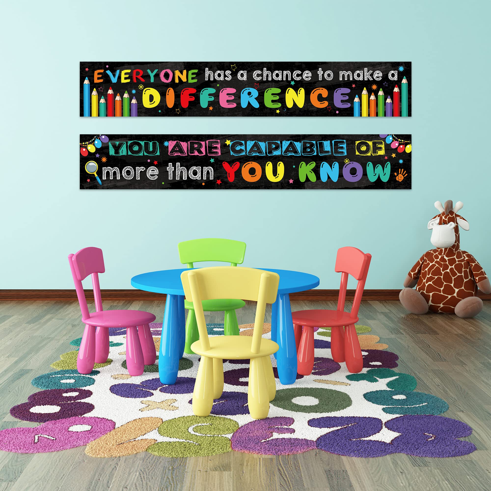 Buy 2 Pack Motivational Classroom Banner Poster Positive Banner ...