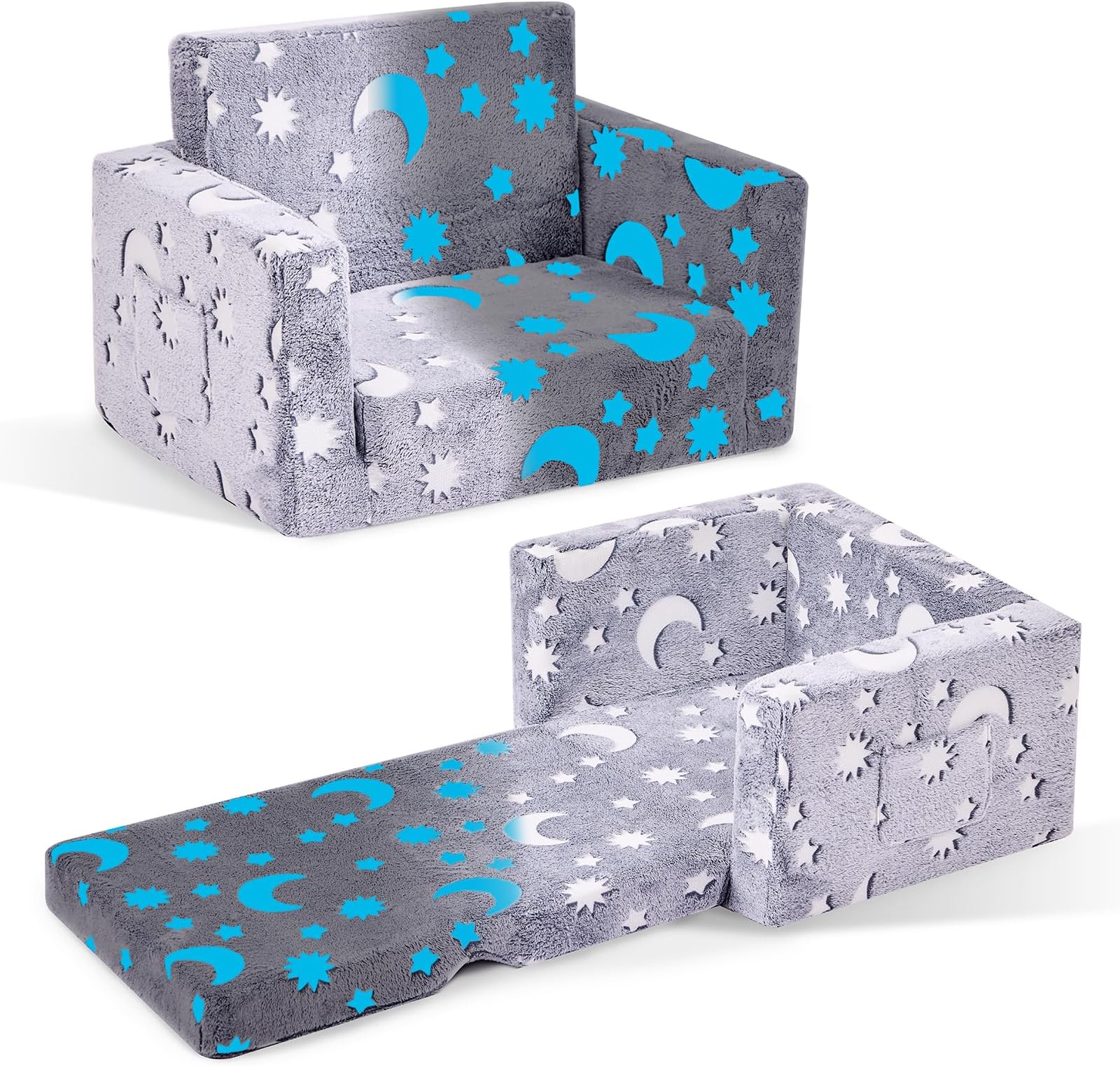 Amazon.com: Kids Sofa Couch,Toddler Children 2-in-1 Convertible Sofa to ...