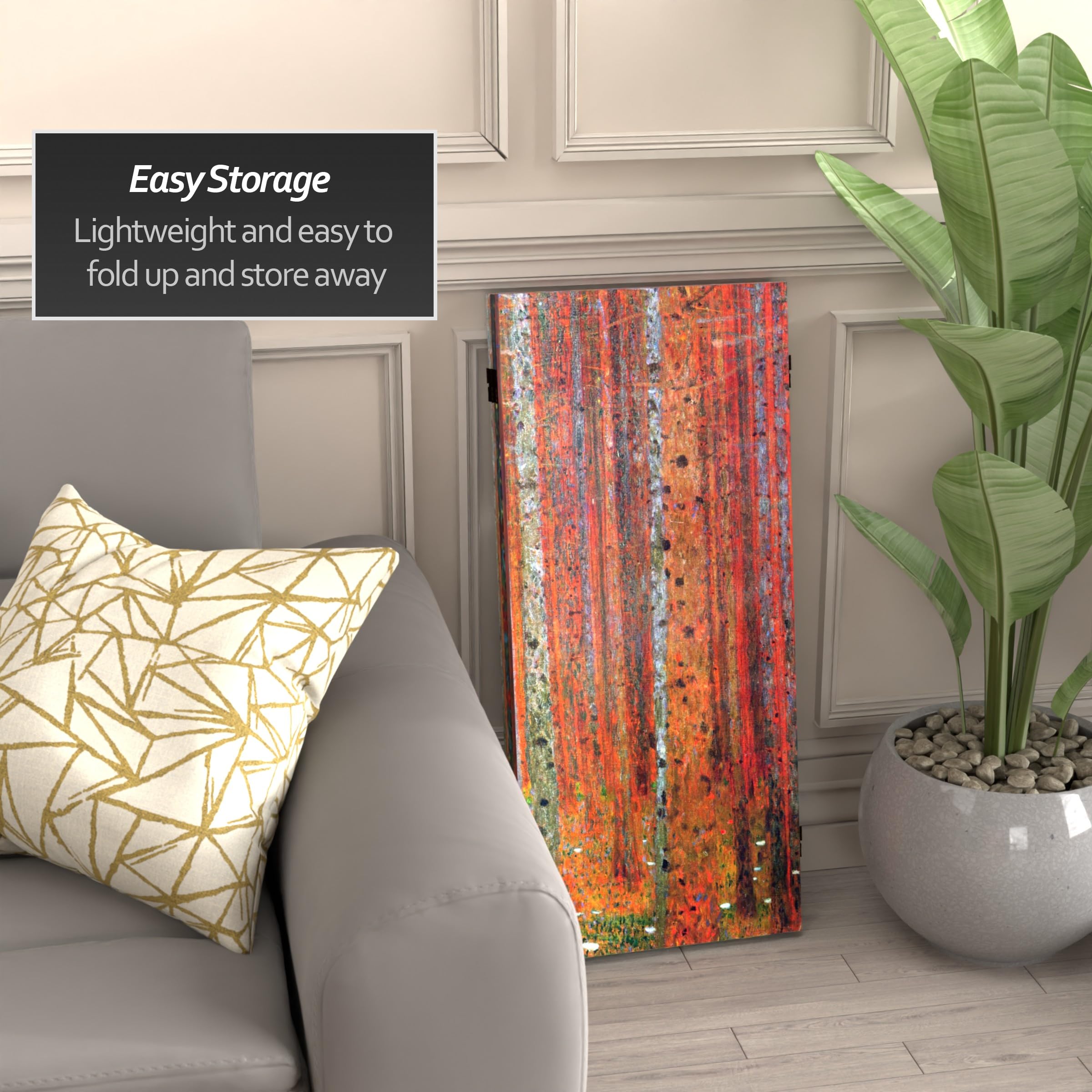 Red Lantern Double Sided Works of Klimt Room Divider - Tannenwald/Farm ...