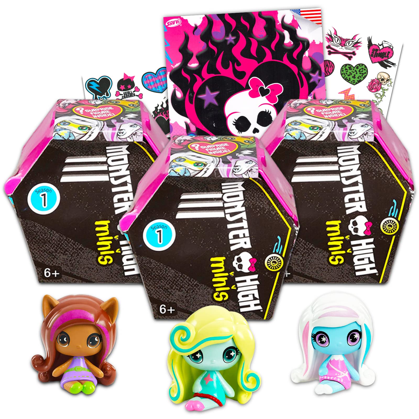 Buy Monster High Minis Blind Box Bundle ~ 3 Pack Monster High Figures ...