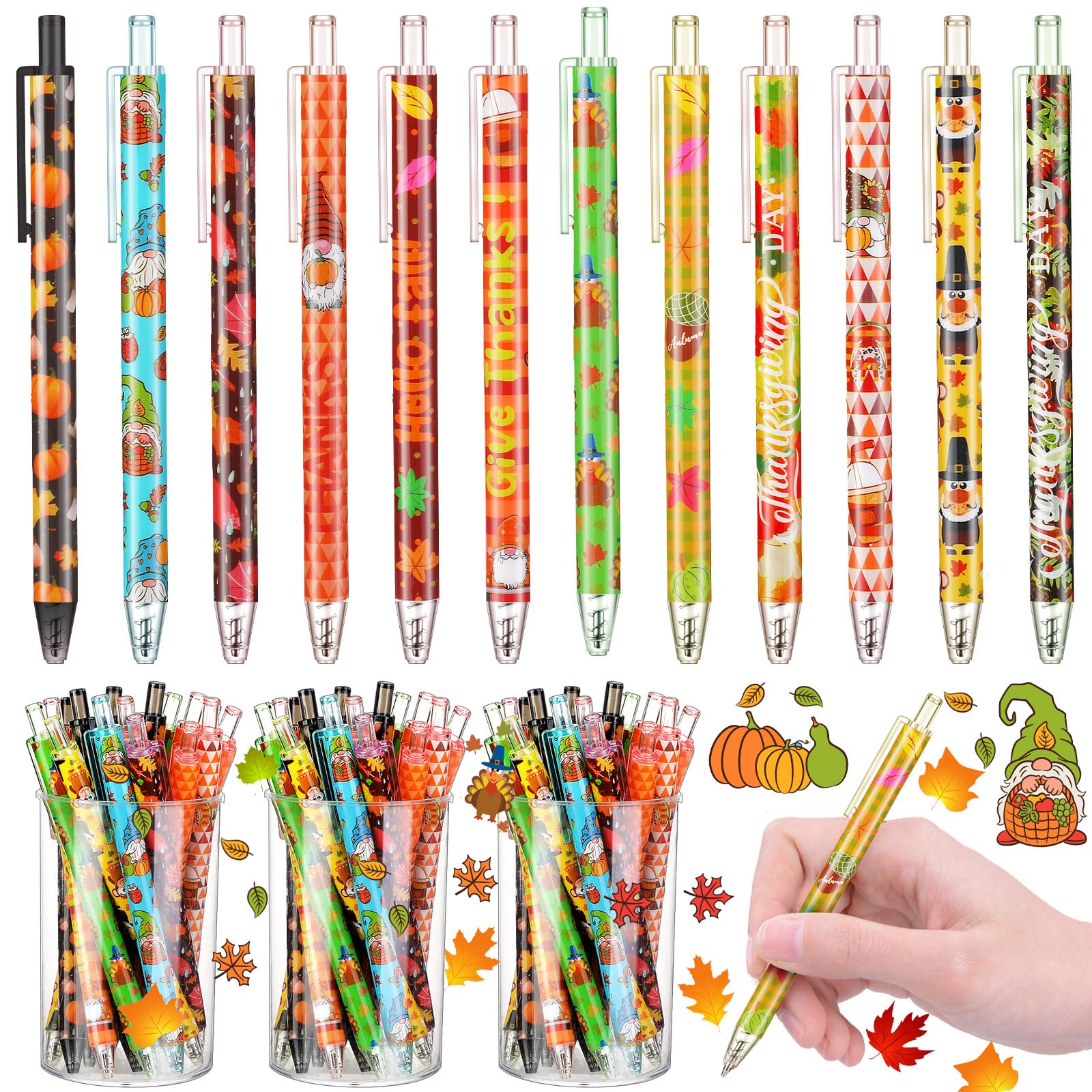 Amazon.com : 72 Pcs Fall Pens Bulk Thanksgiving Pens Thanksgiving Day ...