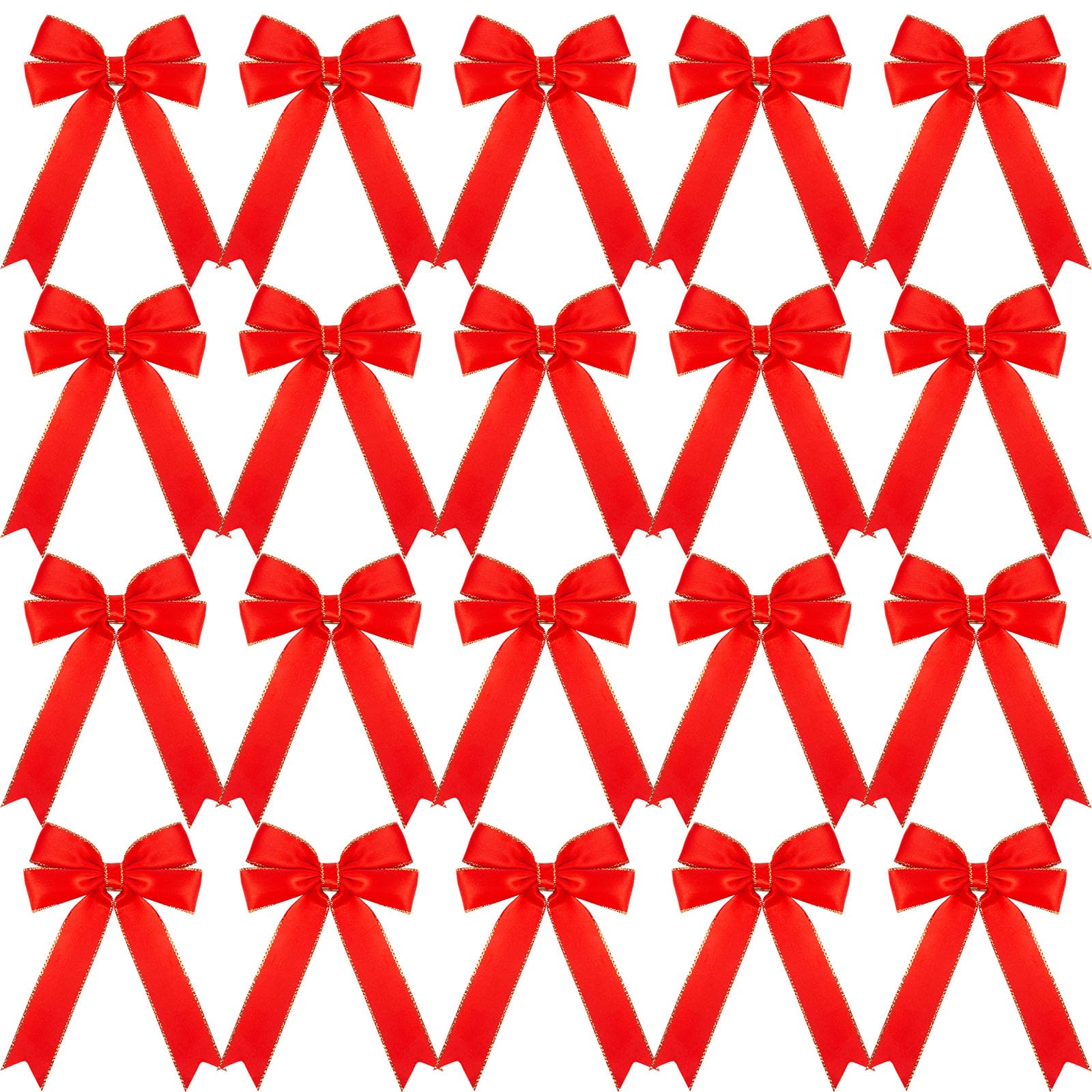 Amazon.com: MCPINKY 20PCS Christmas Red Ribbon Bows, Red Satin Bows for ...