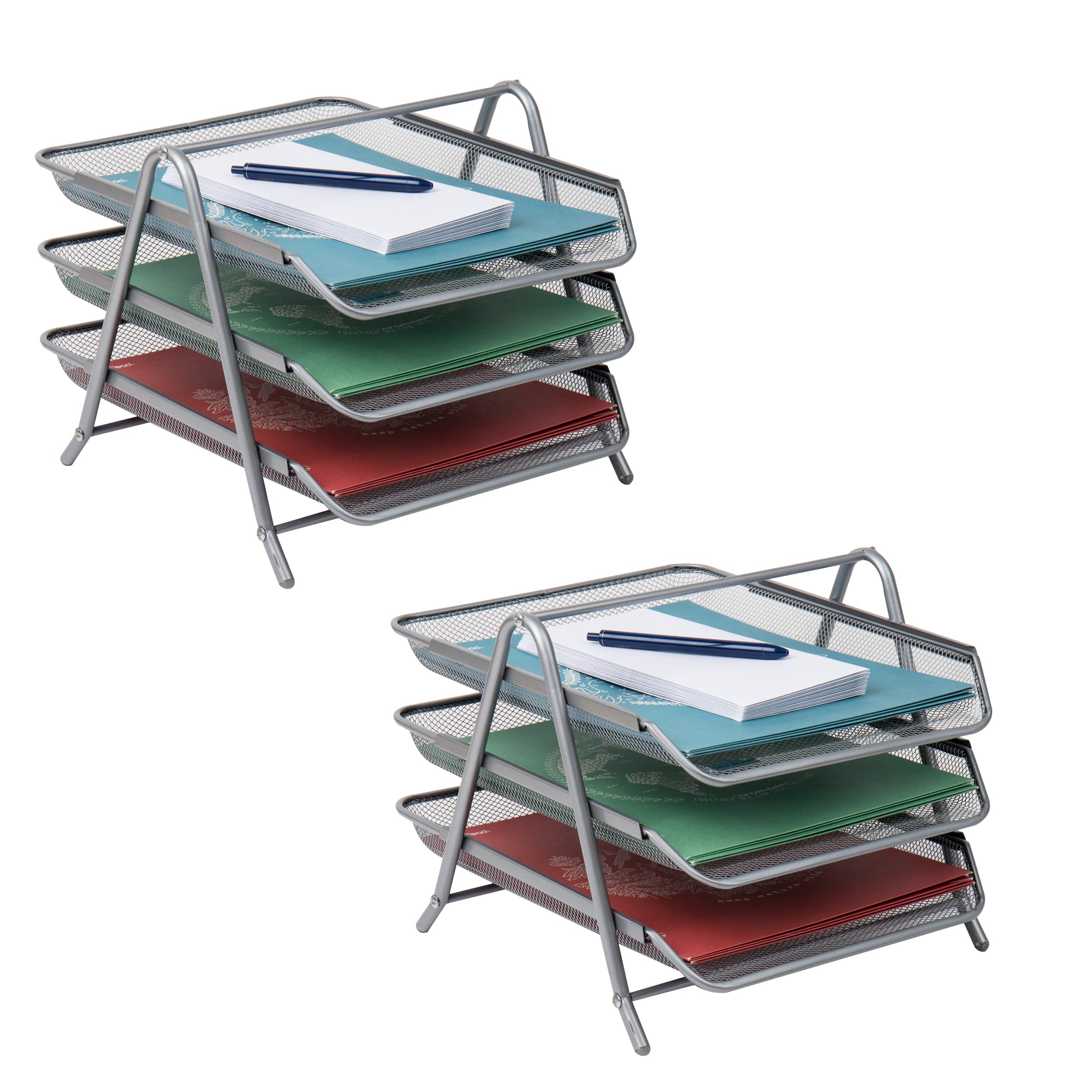 Snapklik.com : 3-Tier Paper Tray, Set Of 2, Desktop Organizer, File ...