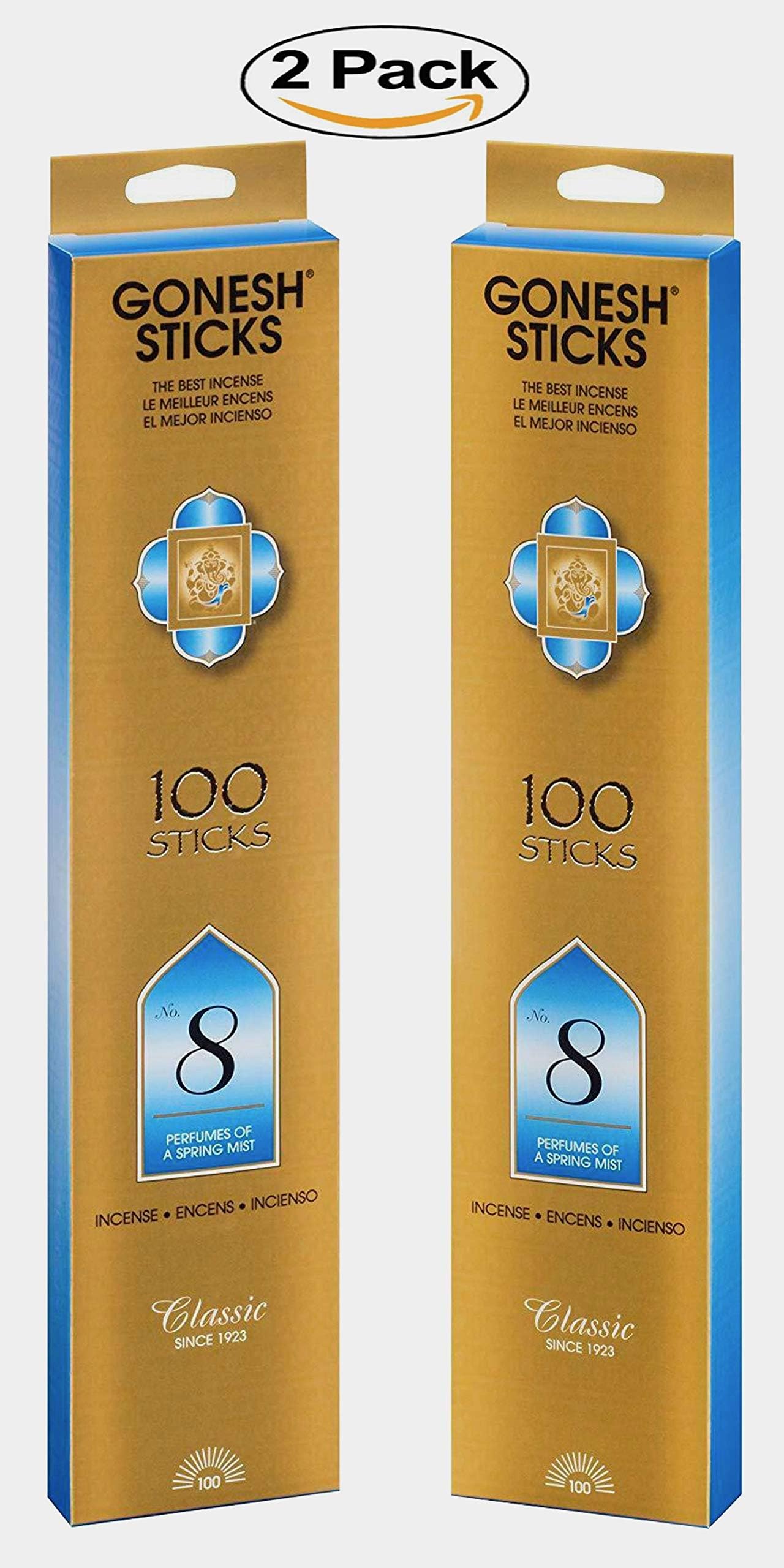 Amazon.com: Gonesh Classic Incense Sticks - #8 Spring Mist 100-Count ...