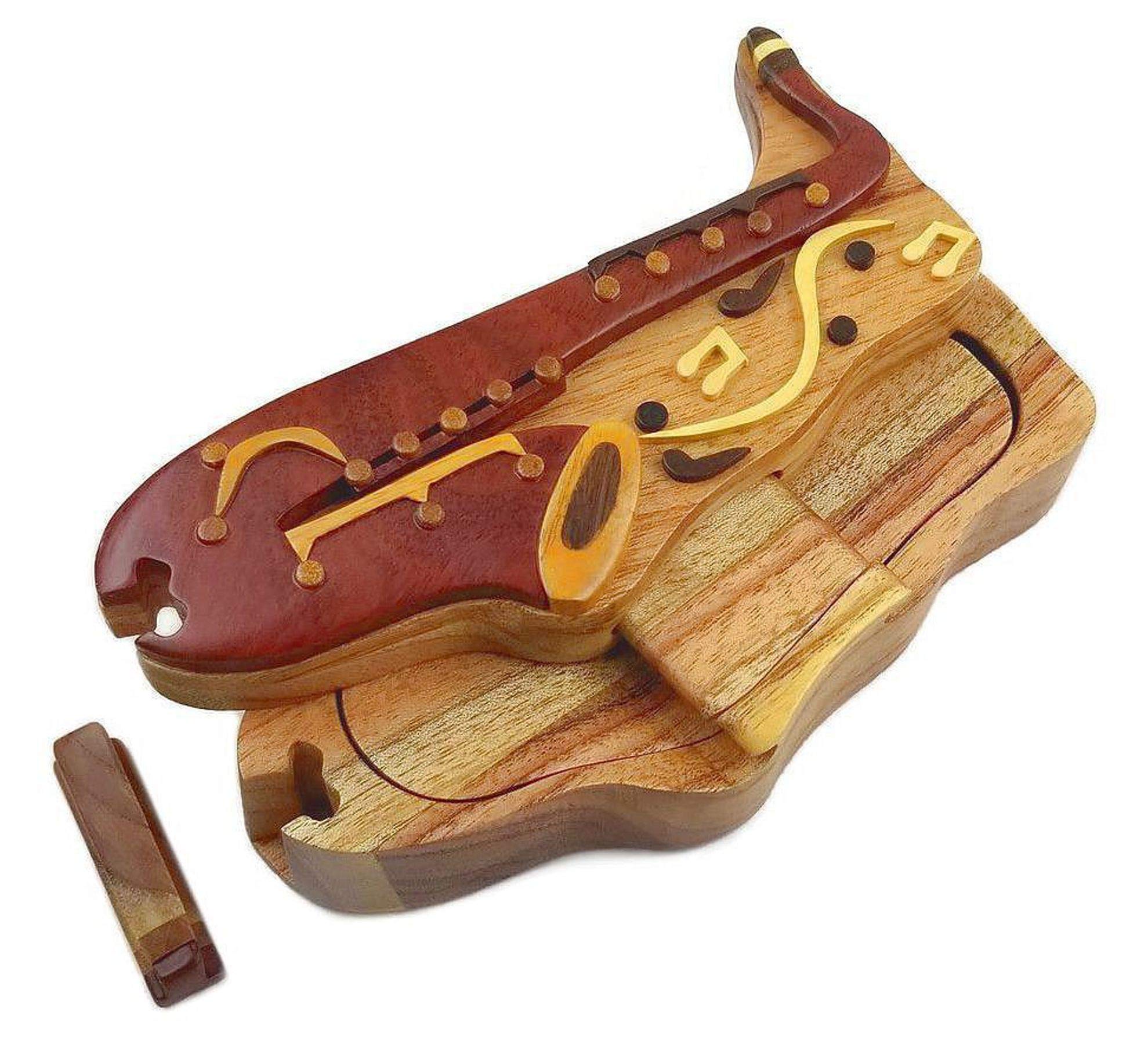 Amazon.com: Saxophone with Musical Notes All Natural Exotic Woods ...