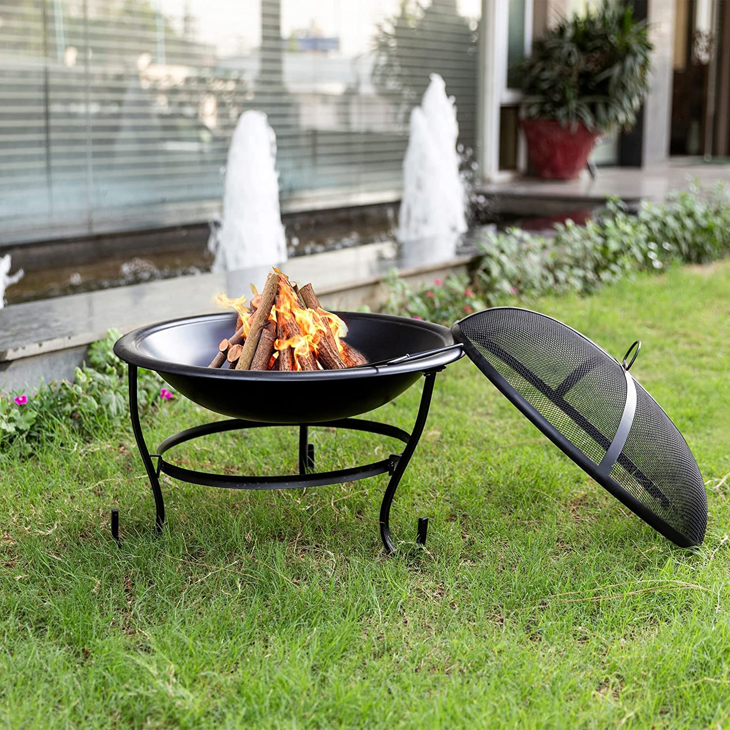 Kaniry Firepit | Bonfire Pit for Outdoor with Stand | Campfire Bowl ...