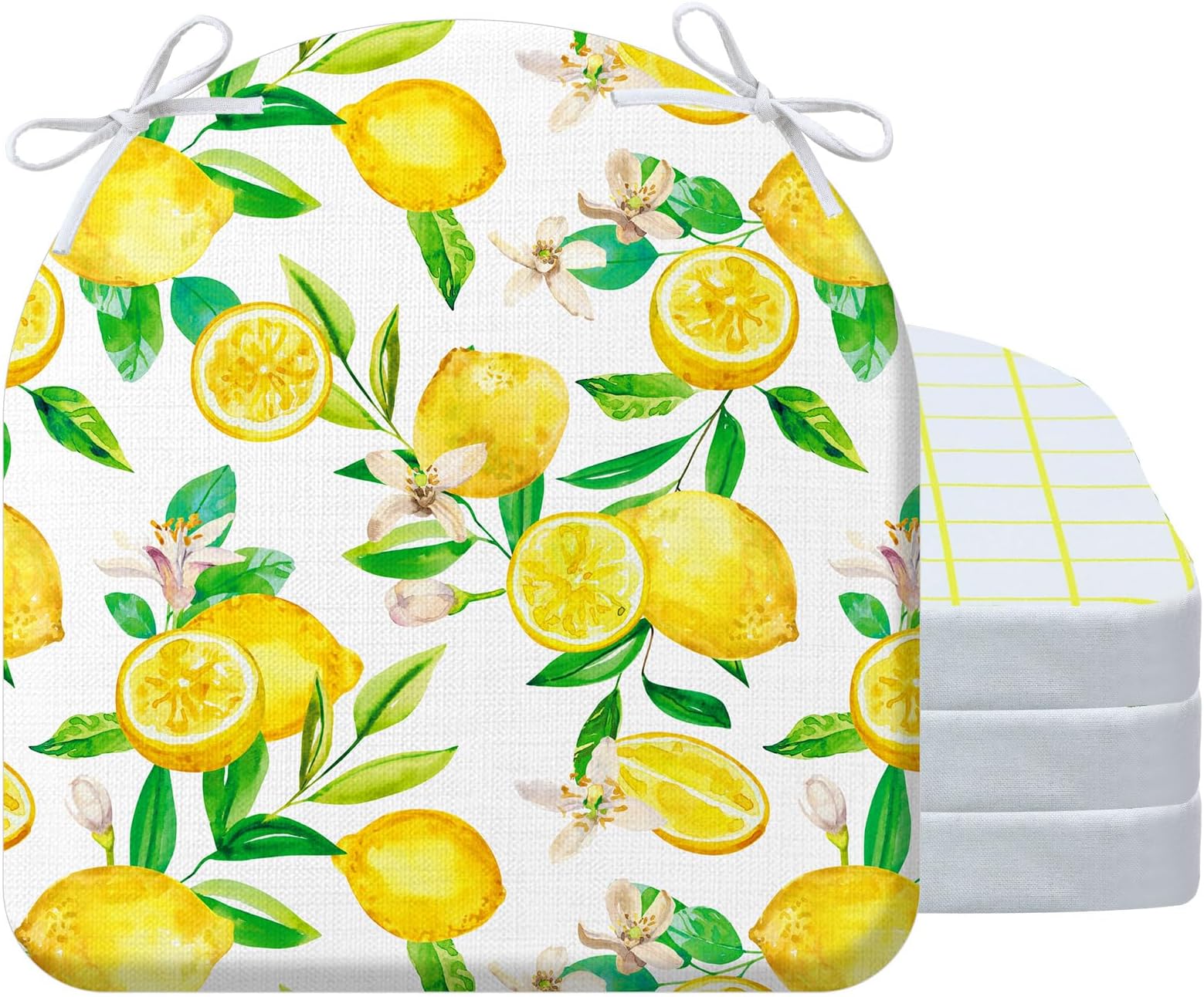Amazon.com : Barydat 4 Pcs Lemon Chair Cushions with Ties for Patio ...