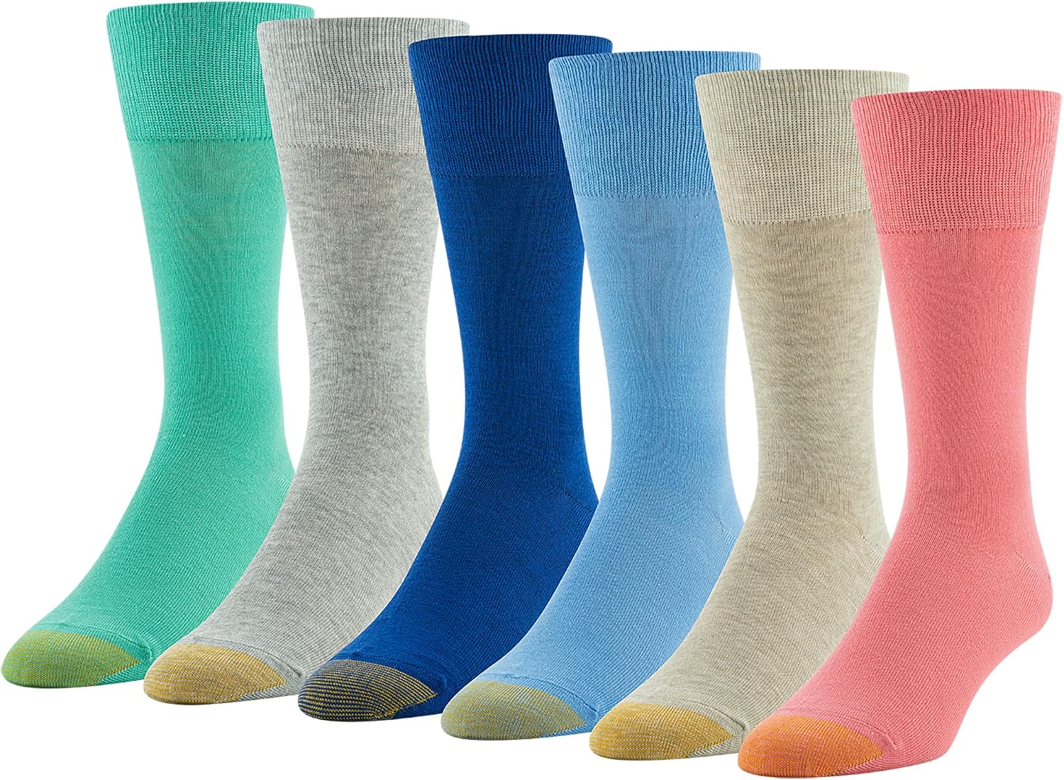 GOLDTOE Men's Cambridge Crew Socks, 6-Pairs, Orchid Pink Assorted ...