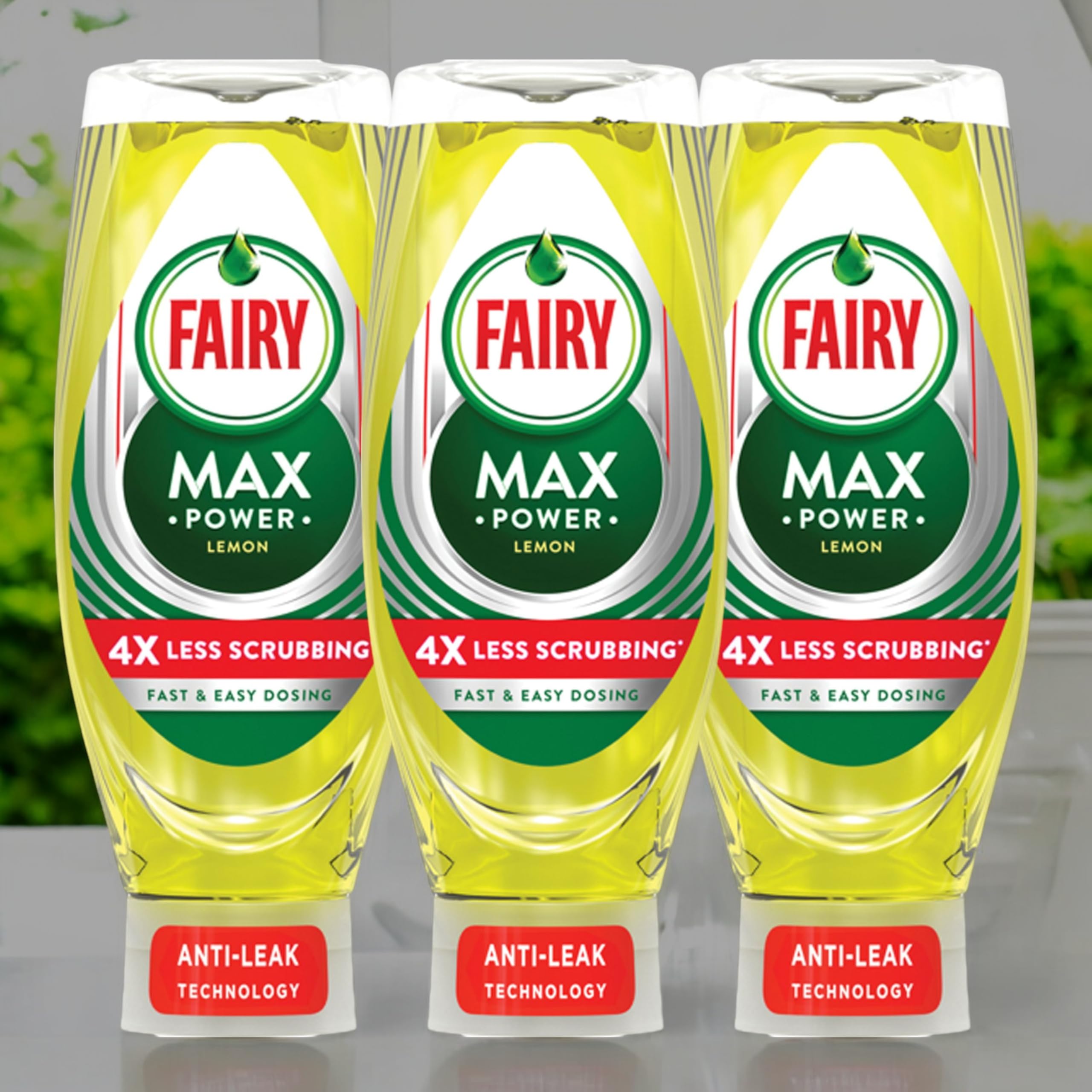 3 x 640ml Fairy Max Power LEMON Washing Up Liquid - Faster Tough Grease ...