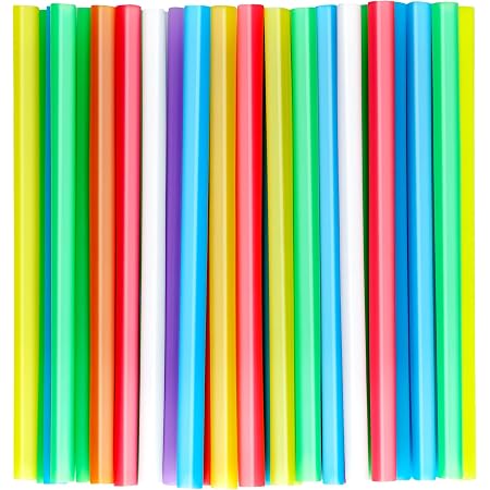 Amazon.com: Jumbo Extra Wide Straws - Assorted Colors - for Bubble Tea ...