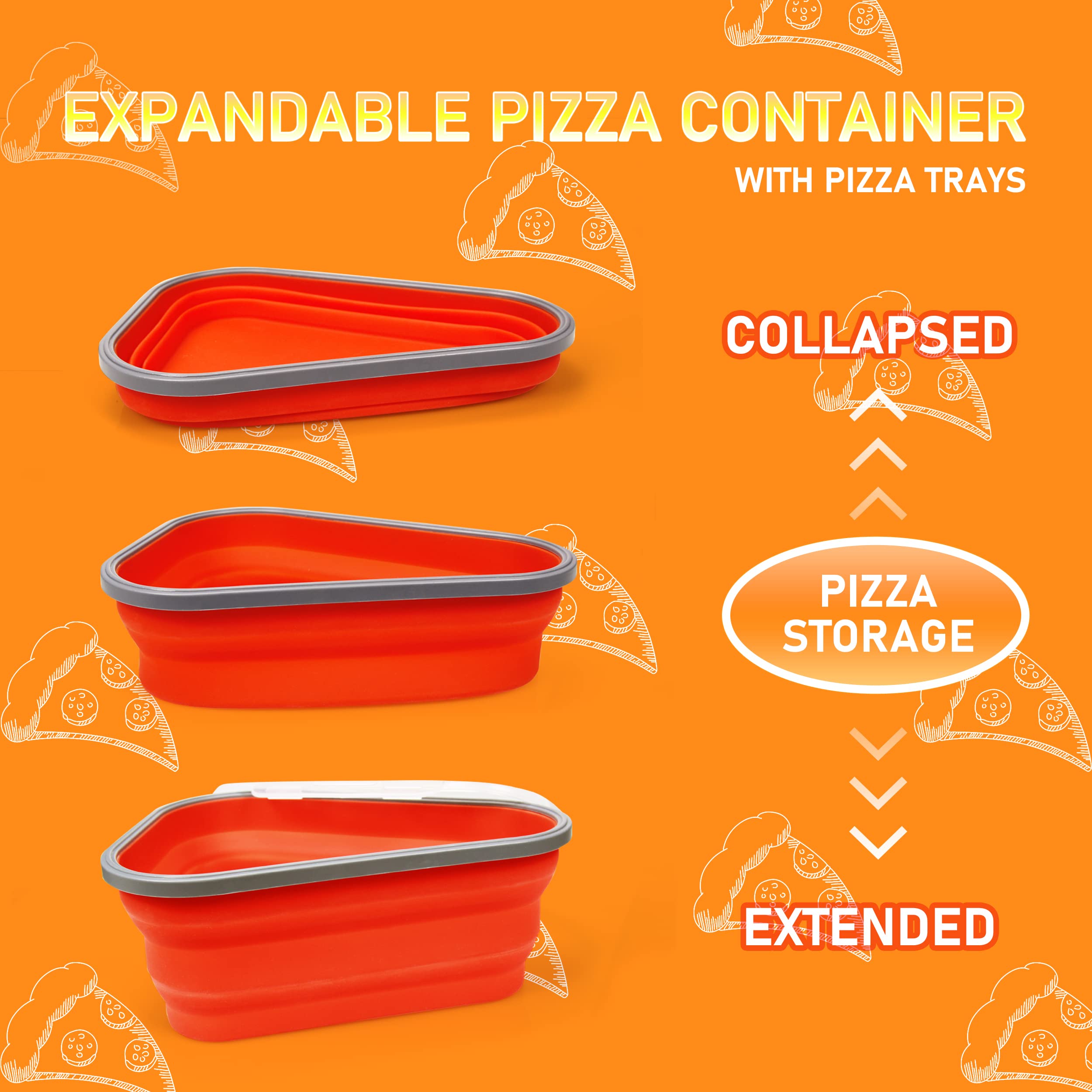 Bienlavie Pizza Storage Container with 5 Microwavable Serving New Trays ...