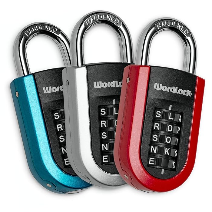 Buy Word Lock Padlocks- 3 Per Pack Word Locks- Letter Combination Lock ...