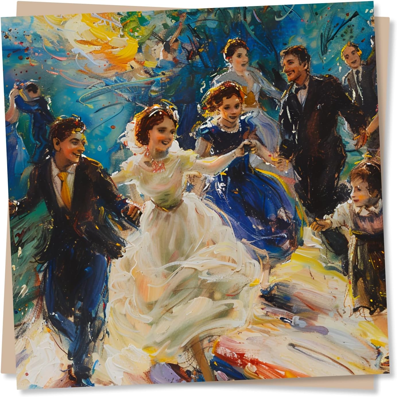 Beautiful Wedding Painting Scene - Just Married Card To Celebrate An ...