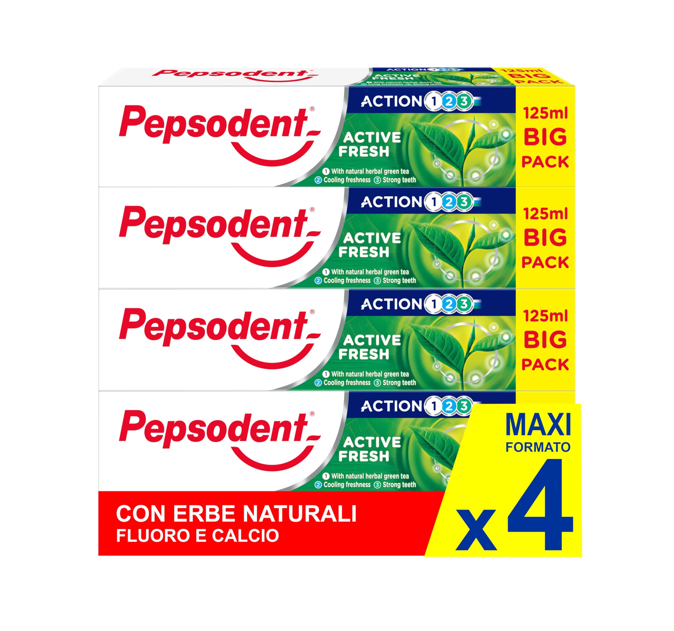 Buy Pepsodent Toothpaste 125 ml Active Fresh | With Natural s and Green ...