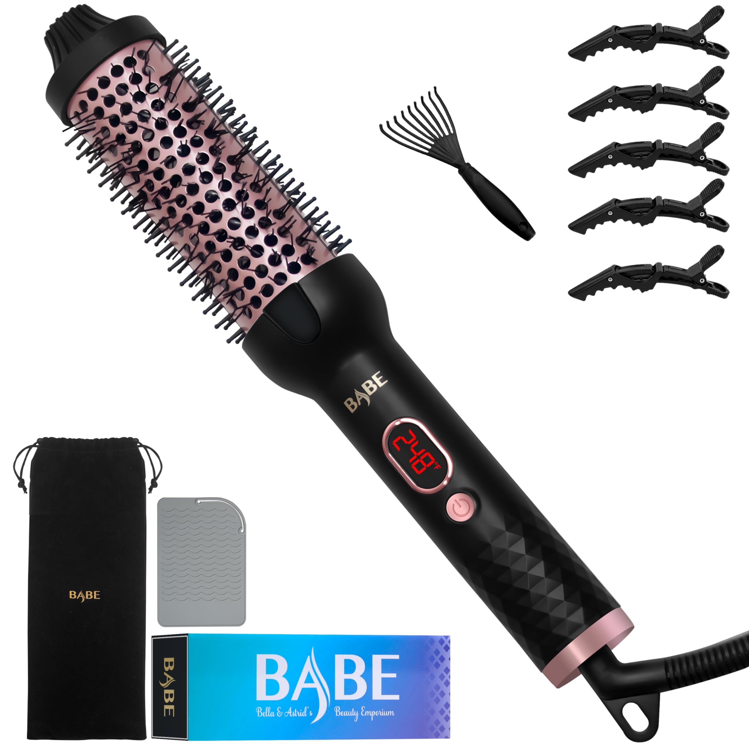 Amazon.com : Babe Ceramic Thermal Brush with 10 Temperature Settings ...