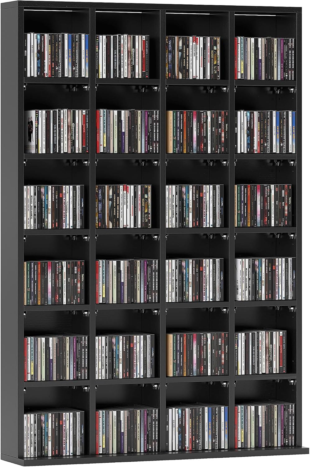 HOMCOM 456 CD/ 336 DVD Storage Unit, Media Storage Shelf, Wooden ...