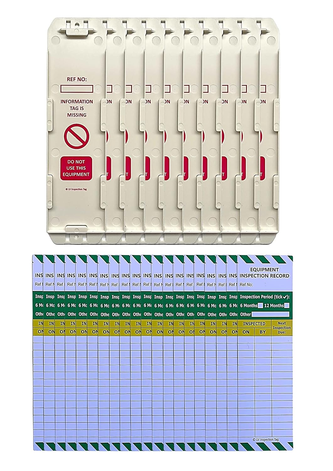 Equipment Inspection Tags - 10 Holders and 20 Inserts - Universal ...