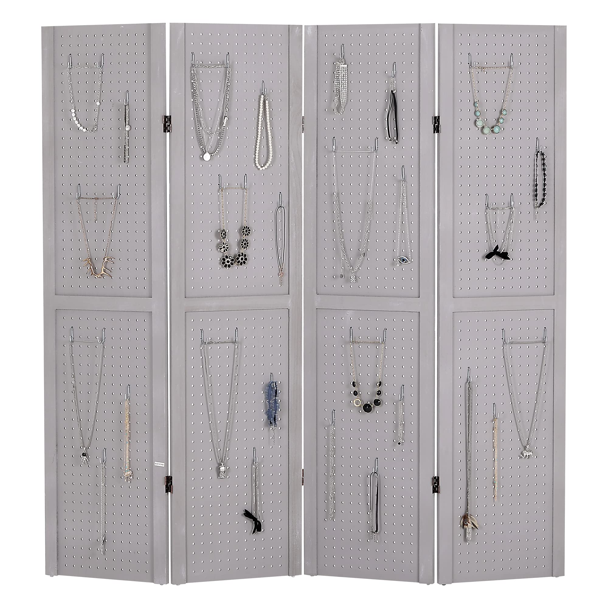 Snapklik.com : Wnutrees 4 Panel Pegboard Display, 5 Ft Wood Folding ...