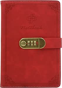 NectaRoy Lockable Travel Diary, A5 PU Leather Notebook with Lock ...