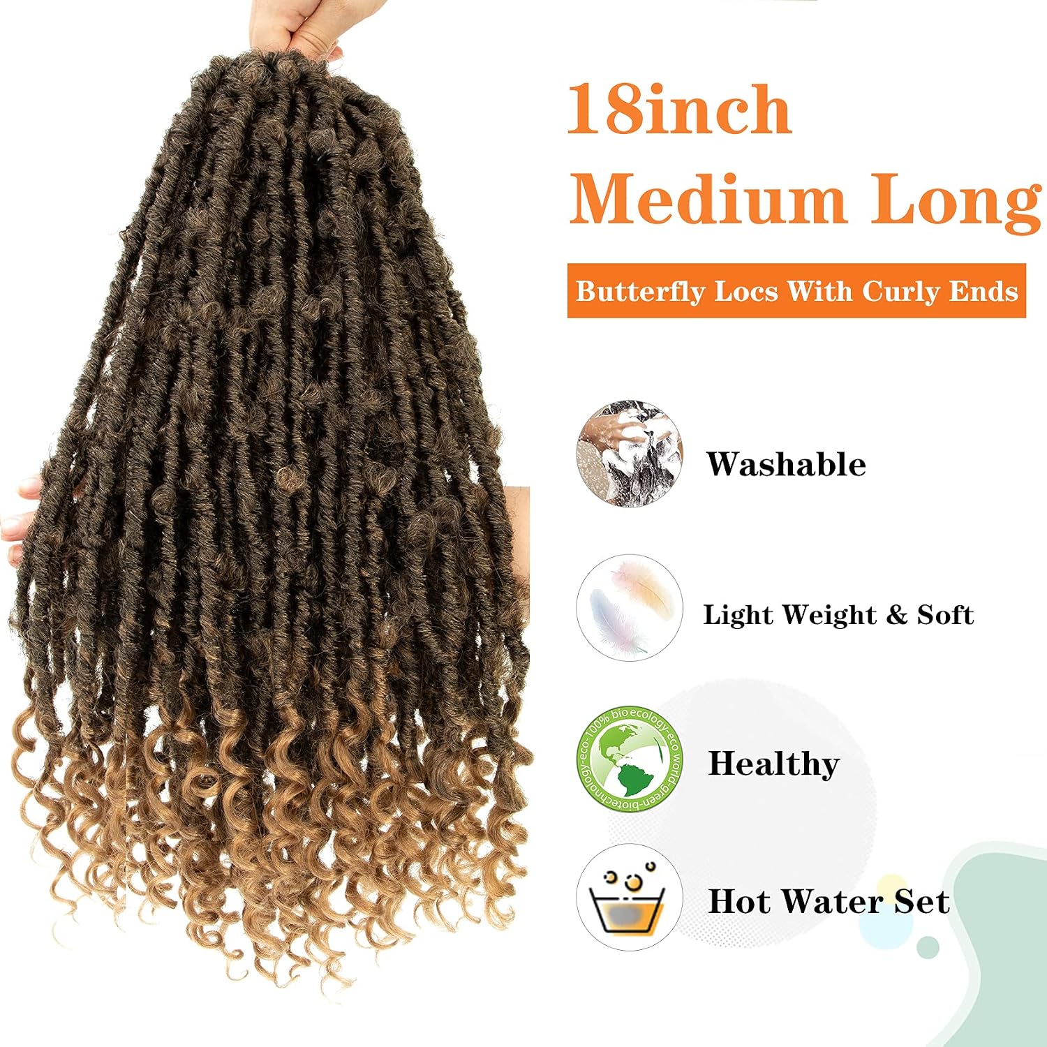 Butterfly Locs Crochet Hair 18 inch 8Packs Blonde Australia | Ubuy