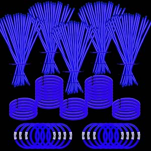 Amazon.com: YOFOBU 500 PCS Blue Glow Stick Bracelets Necklaces 8 ...