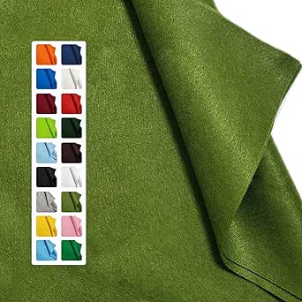 Amazon.com: Moss Green Felt Fabric - 1.6mm Thickness 36" X 36" Square ...